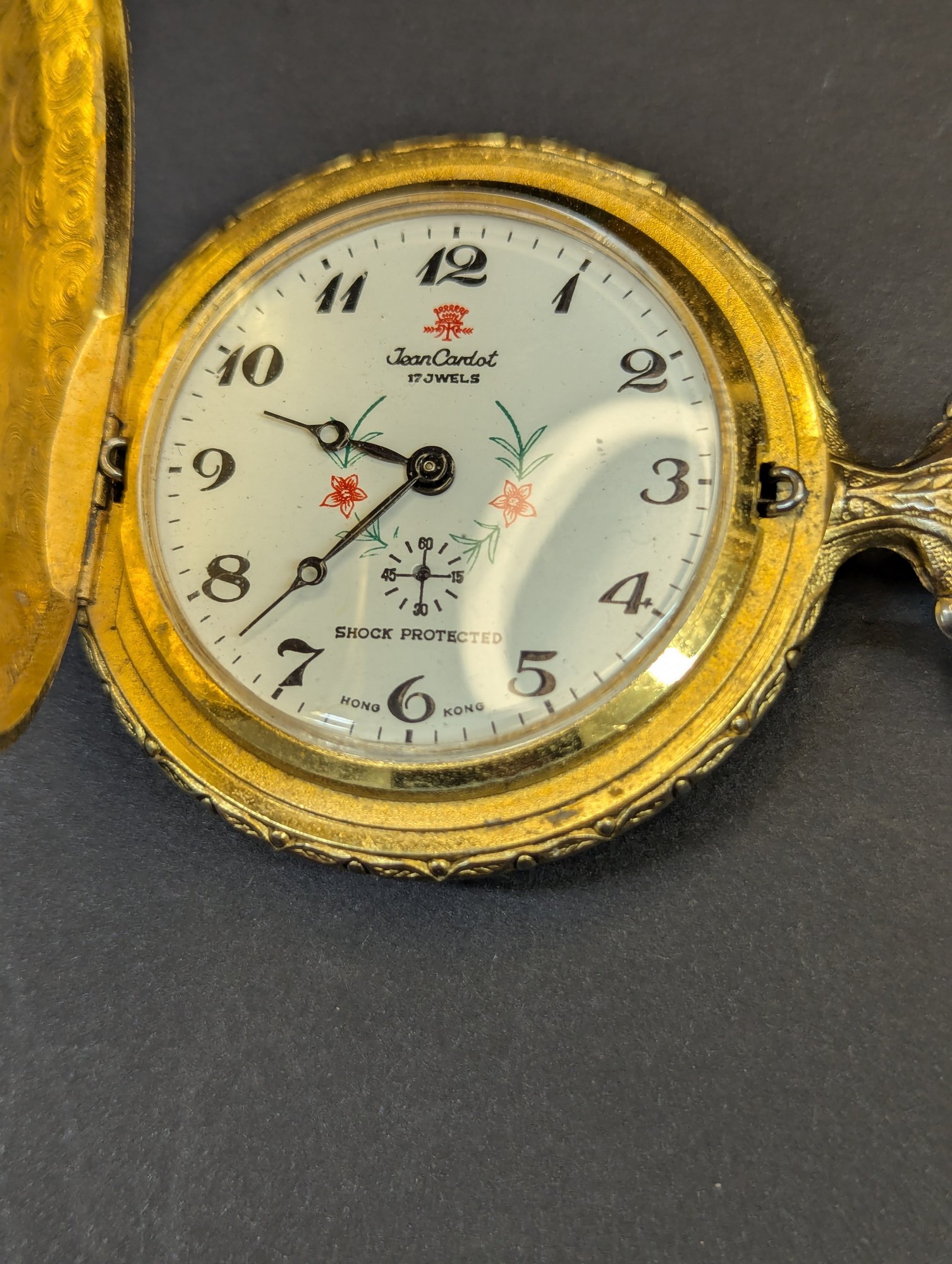 Vintage Jean Cardot 17 Jewel Hunters Case Pocket Watch With Romatic ...