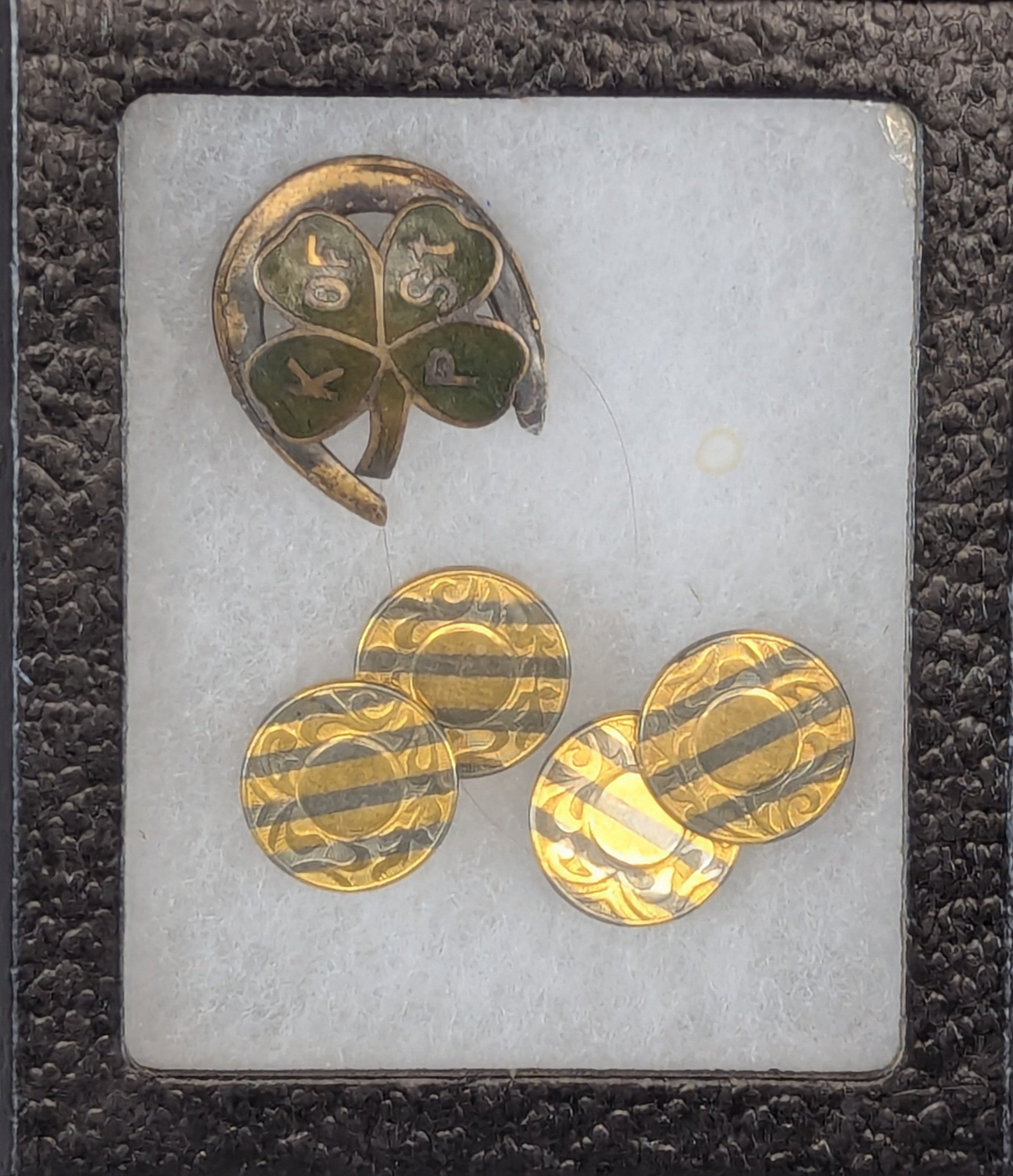 Antique Knights Of St Patrick Pin Together With A Pair Of Cufflinks ...
