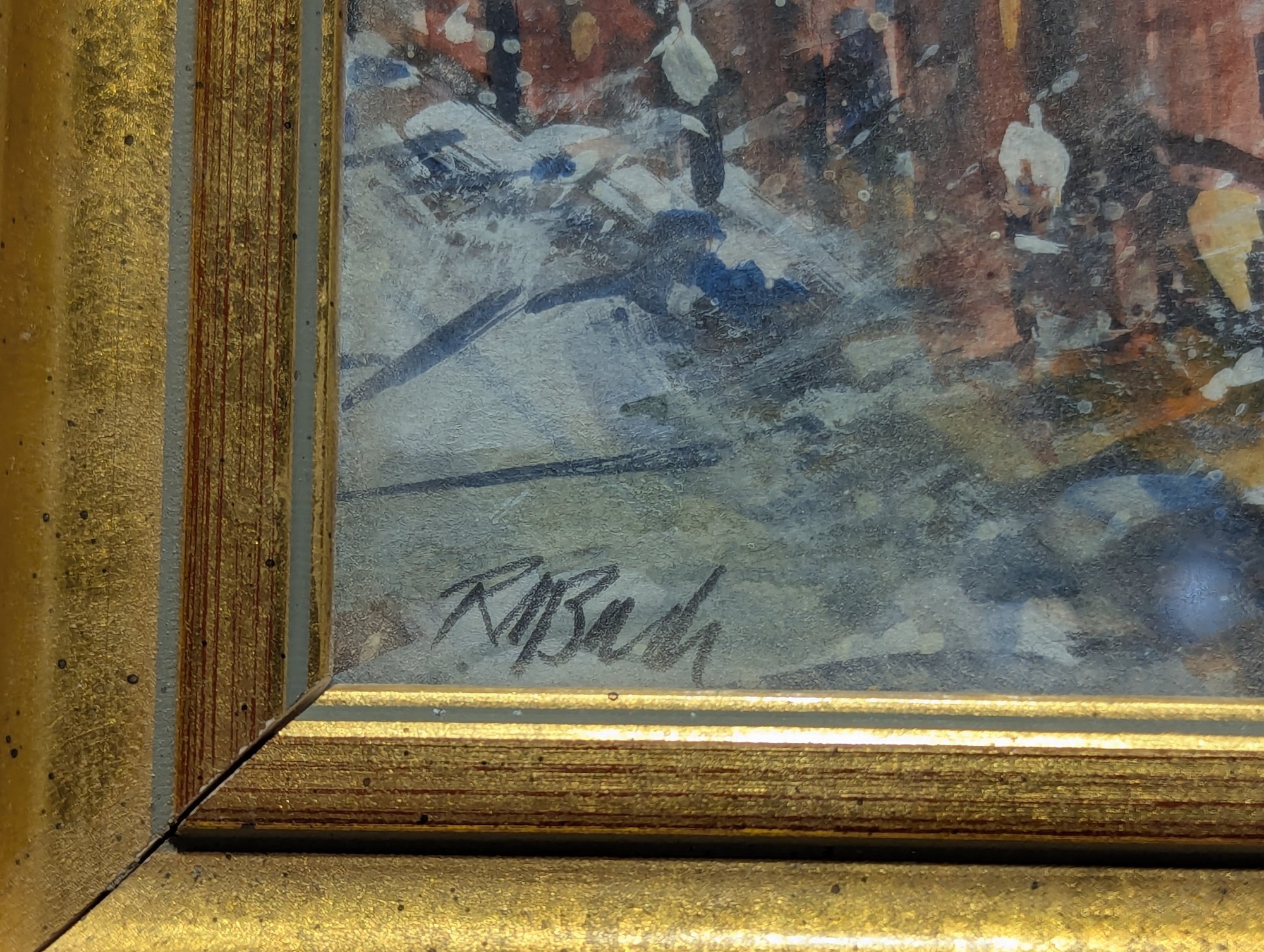 Small Original Watercolor By Ralph Bush - Beacon Hill - Boston #10061 ...