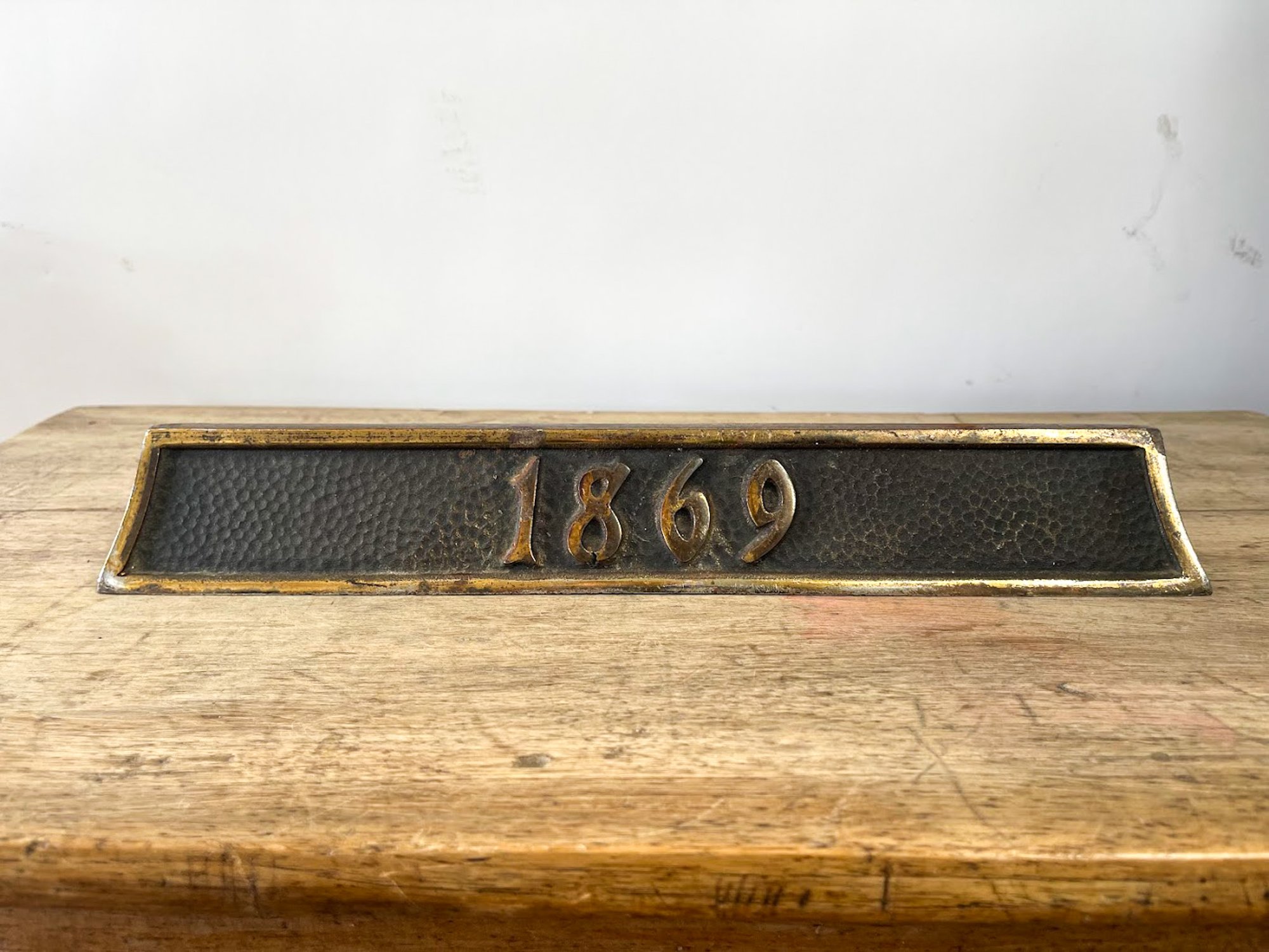 Vintage Heavy Iron Industrial Metal Name Plate With Numbers #1864 ...