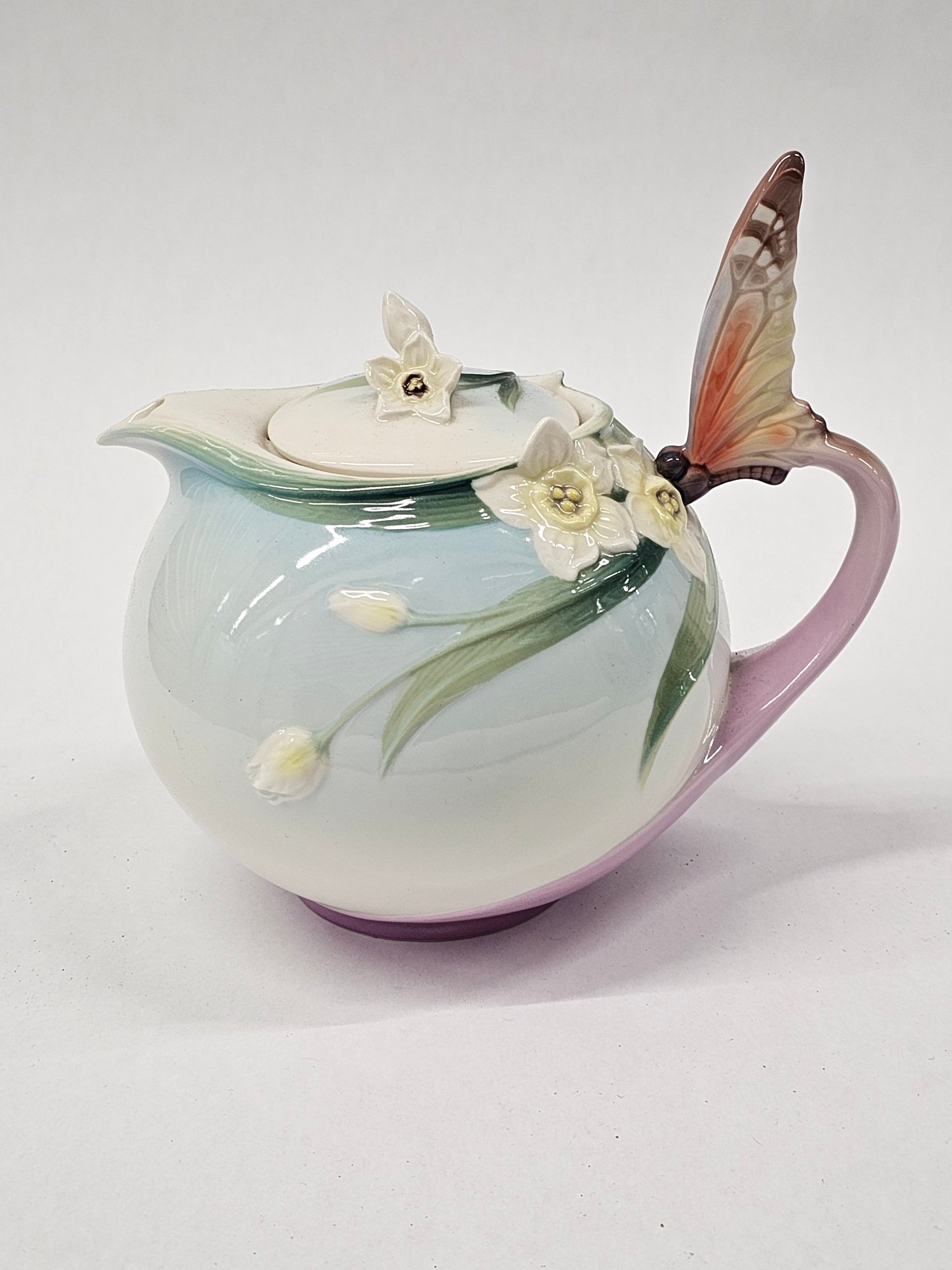 Darling Franz Dragonfly And Flower Teapot #12964 | Auctionninja.com