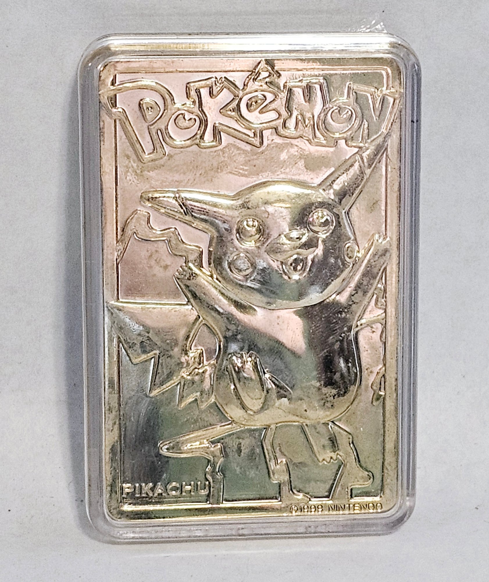 1999 Pokemon Pikachu 23 Karat Gold Plated Trading Card Nintendo With ...