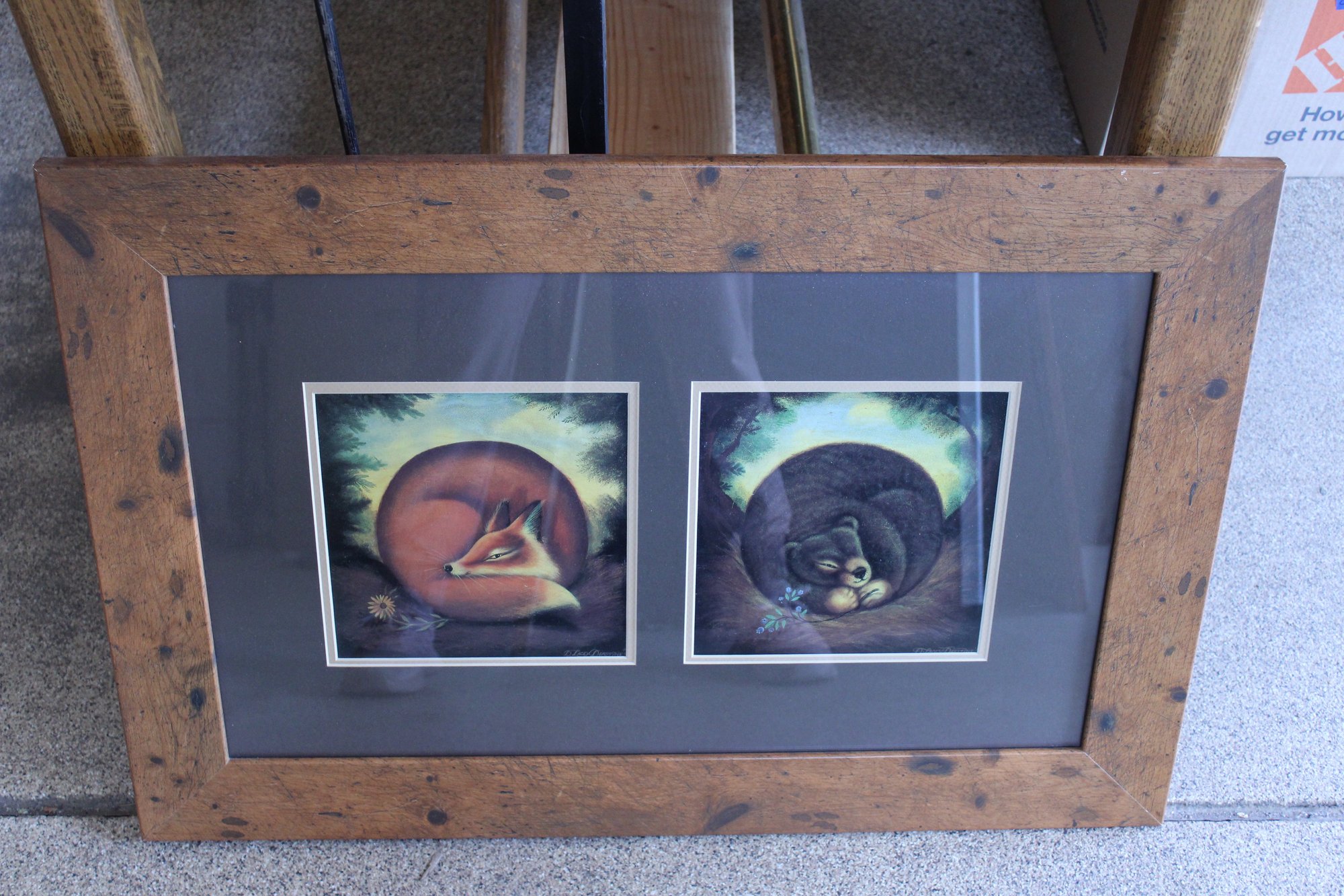 Framed Print Of Fine Art "sleepy Fox" And "Sleeping Bear" By Donna ...