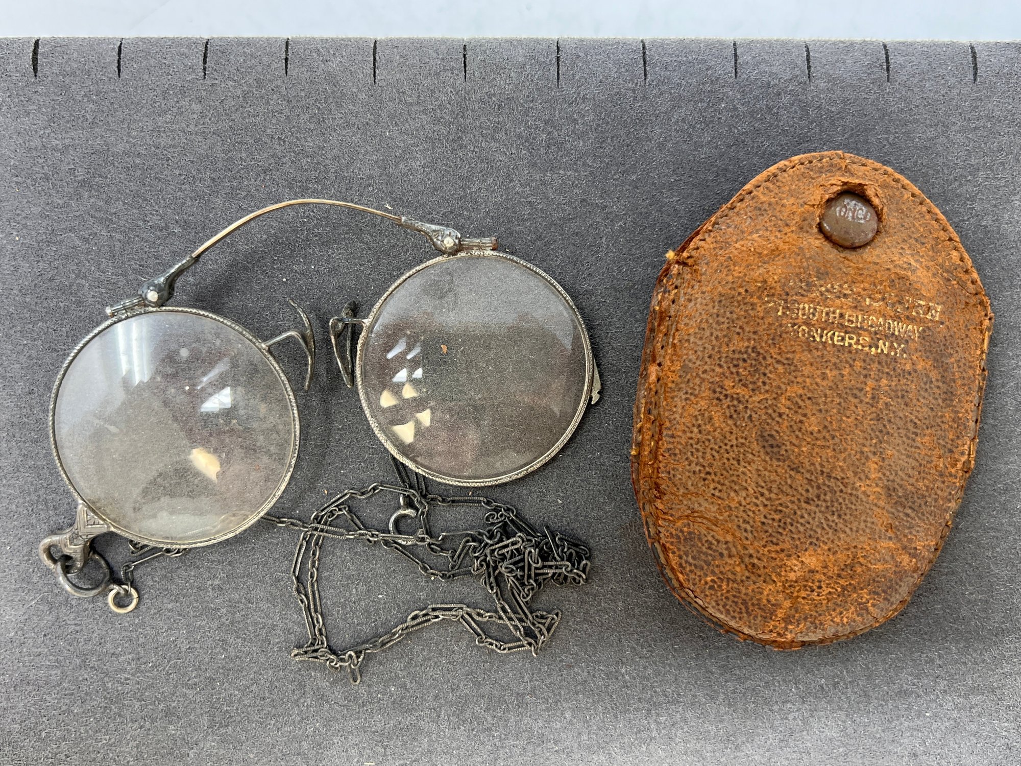 Antique 14K Gold Spring Eyeglasses Glasses Spectacles W/ Chain #122053 ...