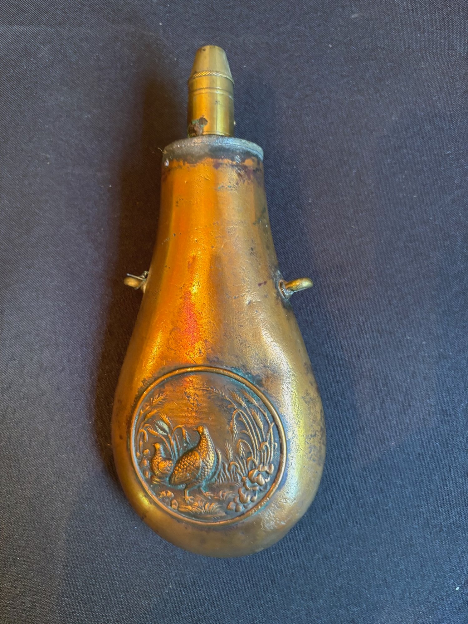 Antique Brass Powder Flask #111917 | Auctionninja.com