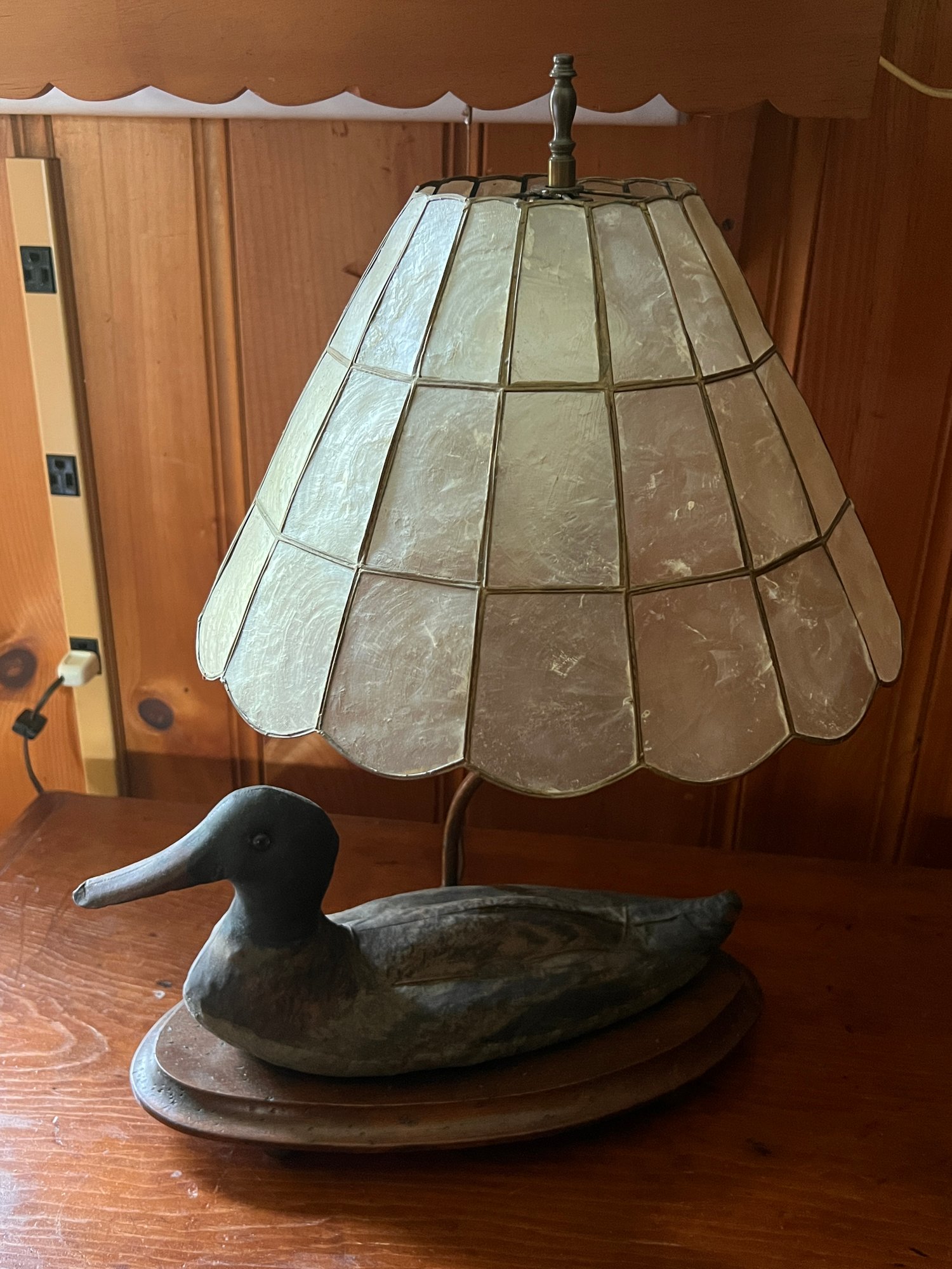 Vintage Duck Decoy Lamp With Capiz Lampshade #111158 | Auctionninja.com