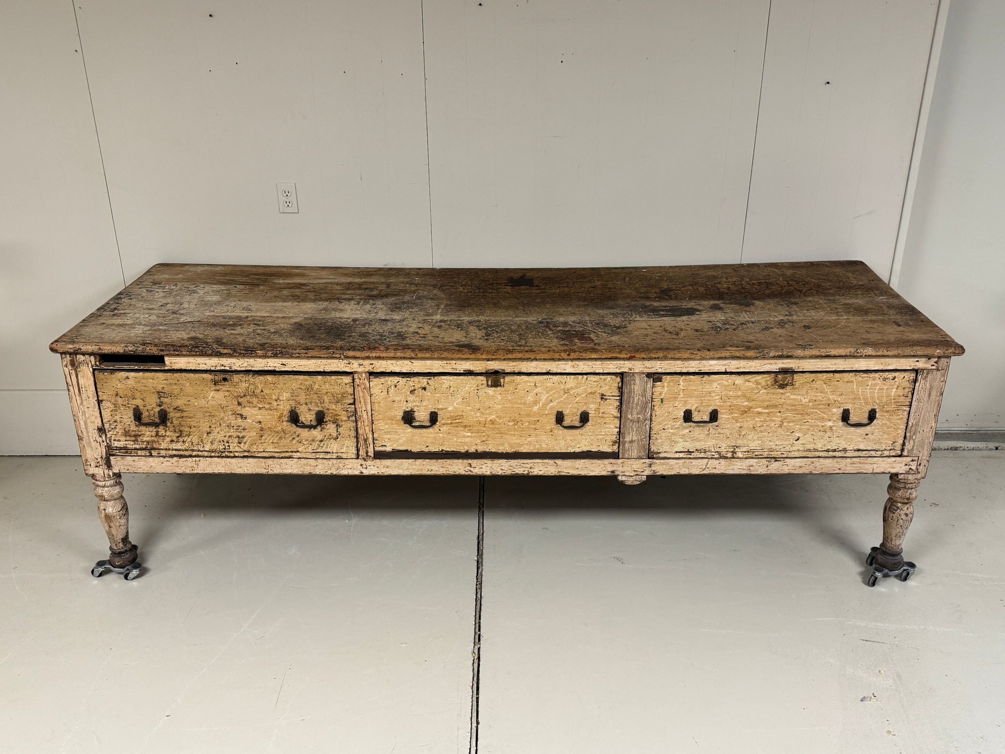 C.1900 Six Drawer Double Sided Antique American Work Table #169145 ...
