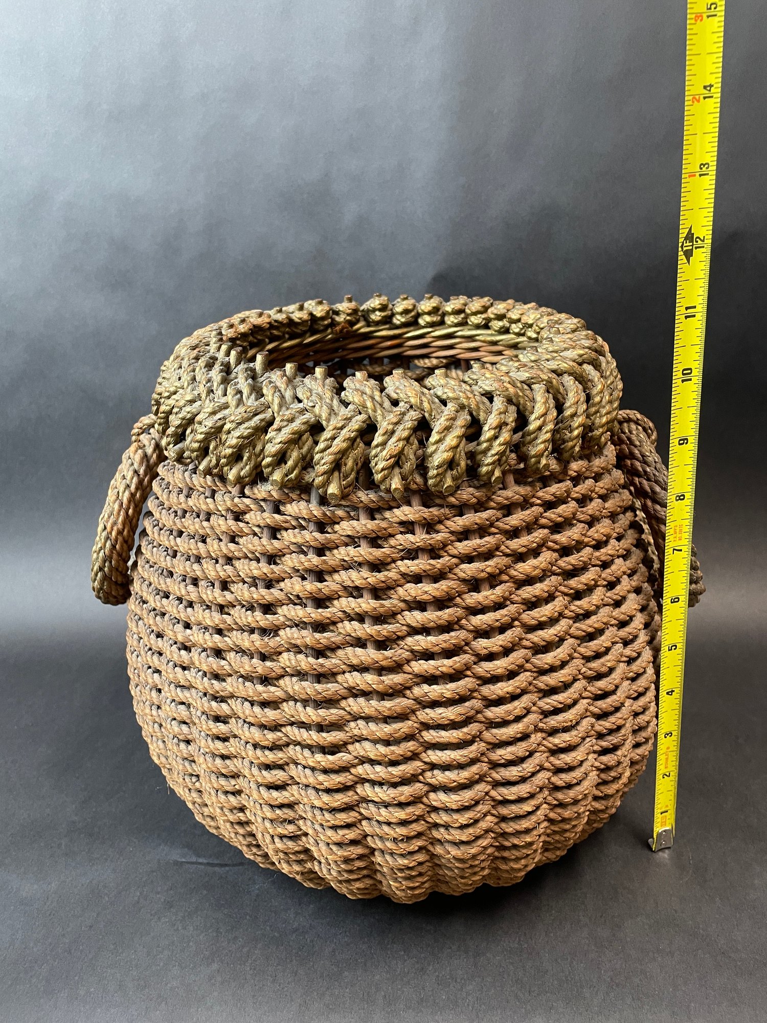Antique Folk Art Hand Made Basket #112750 | Auctionninja.com