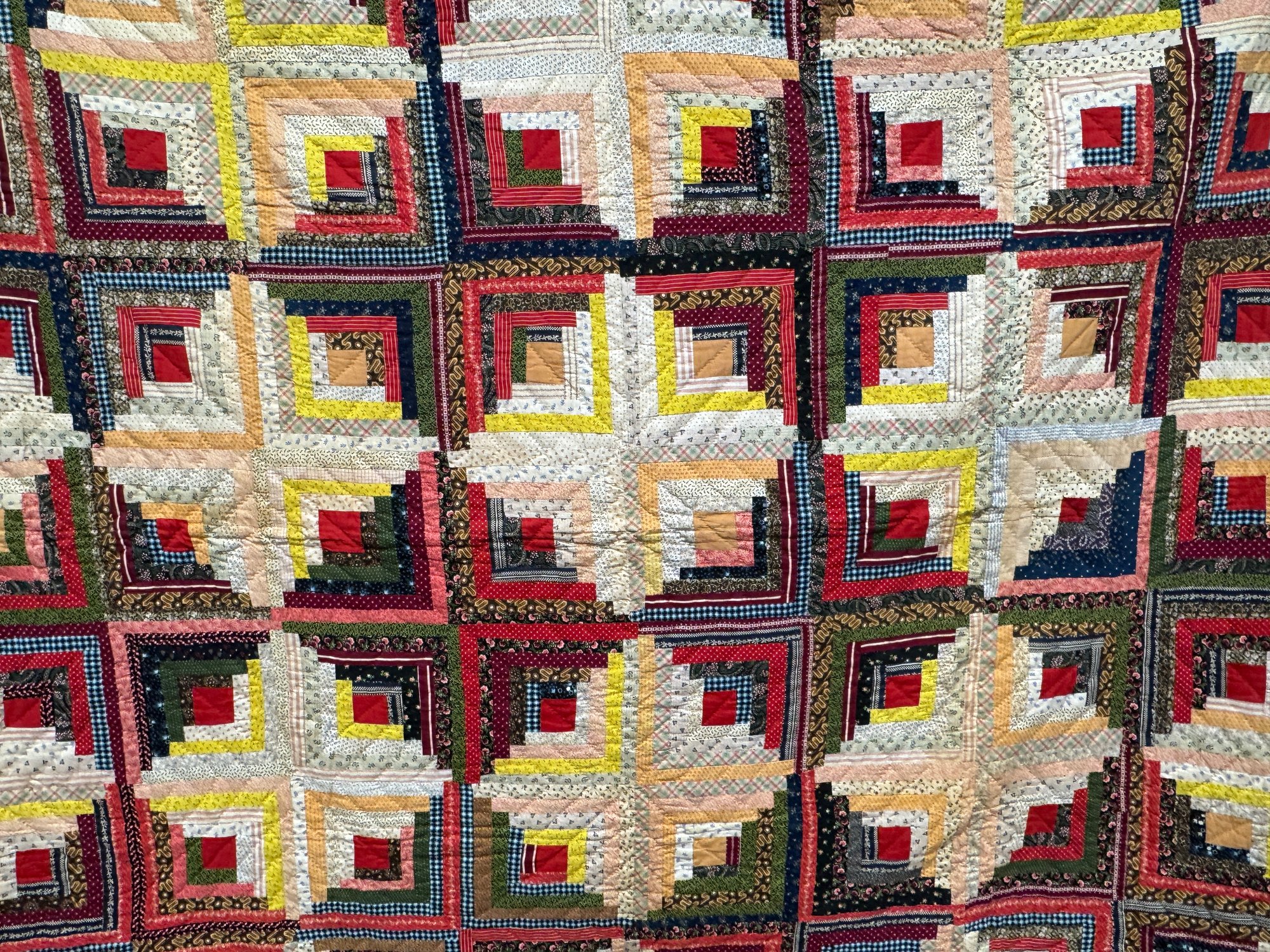Antique Log Cabin Quilt #121560 | Auctionninja.com