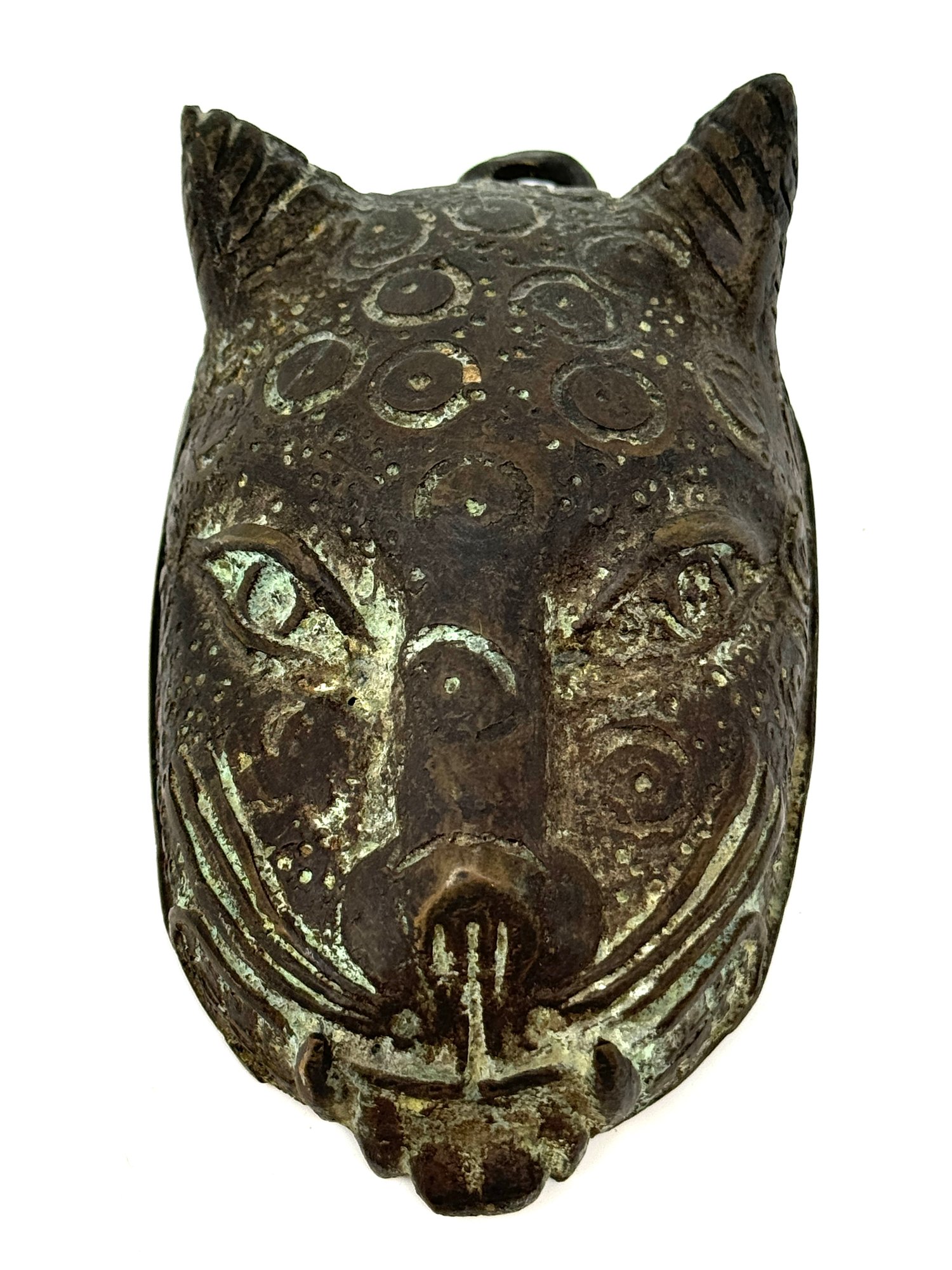 African Benin Bronze Leopard Head #114804 | Auctionninja.com