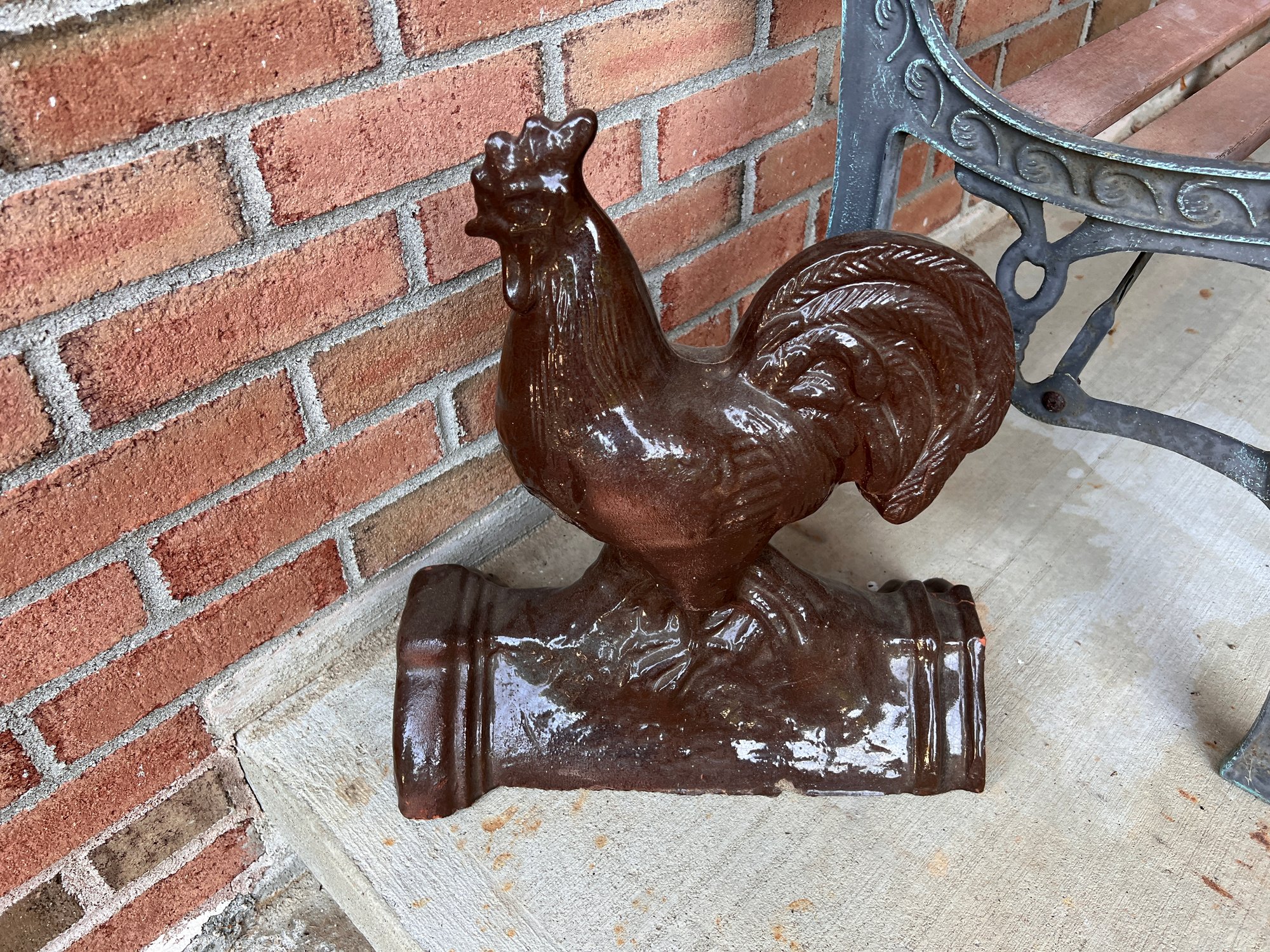 Antique Rooster Roof Tile Finial - As Is #111965 | Auctionninja.com