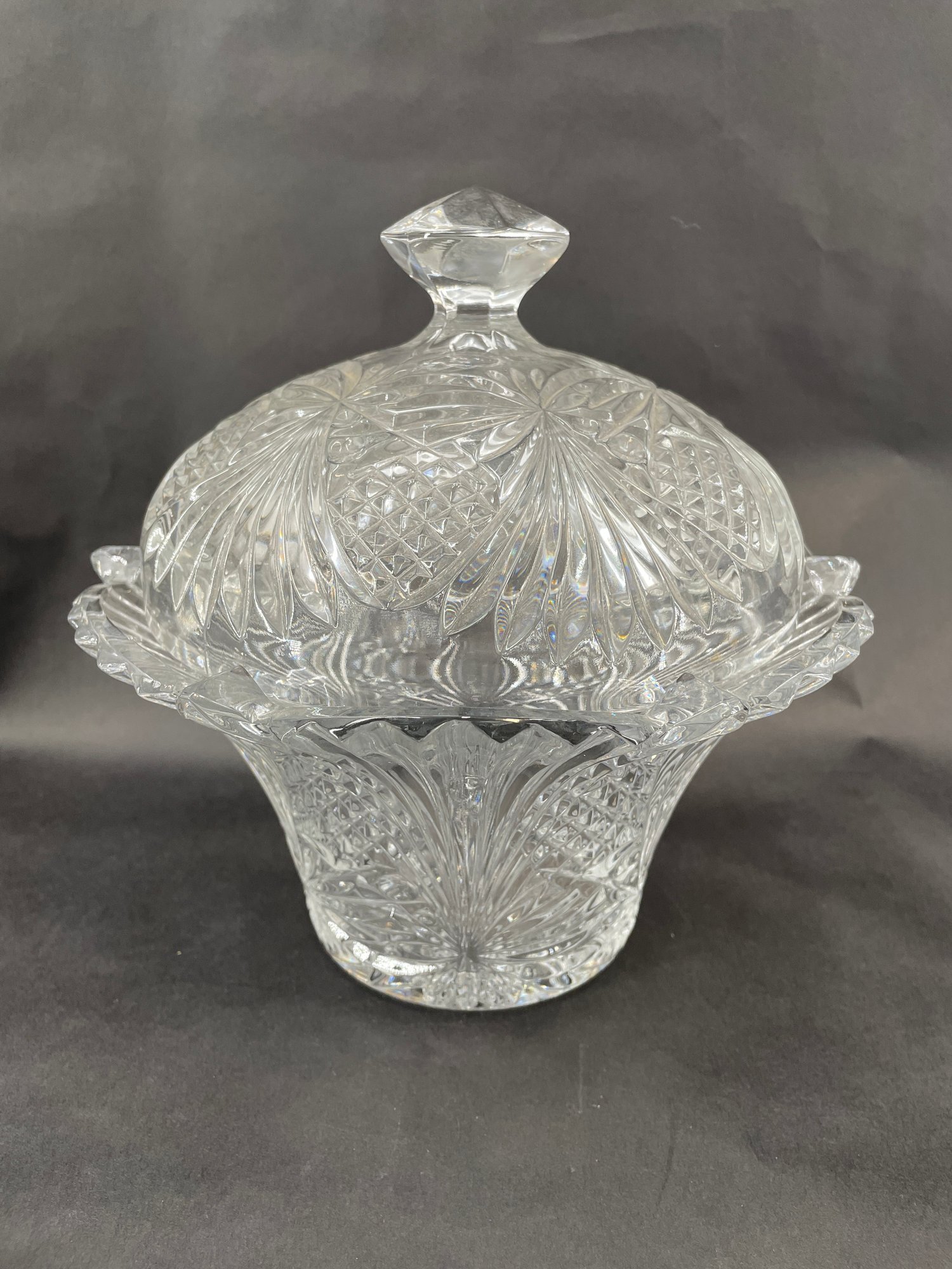 VINTAGE Imperial Slovakia Crystal Glass Scalloped Candy Dish #148148 ...