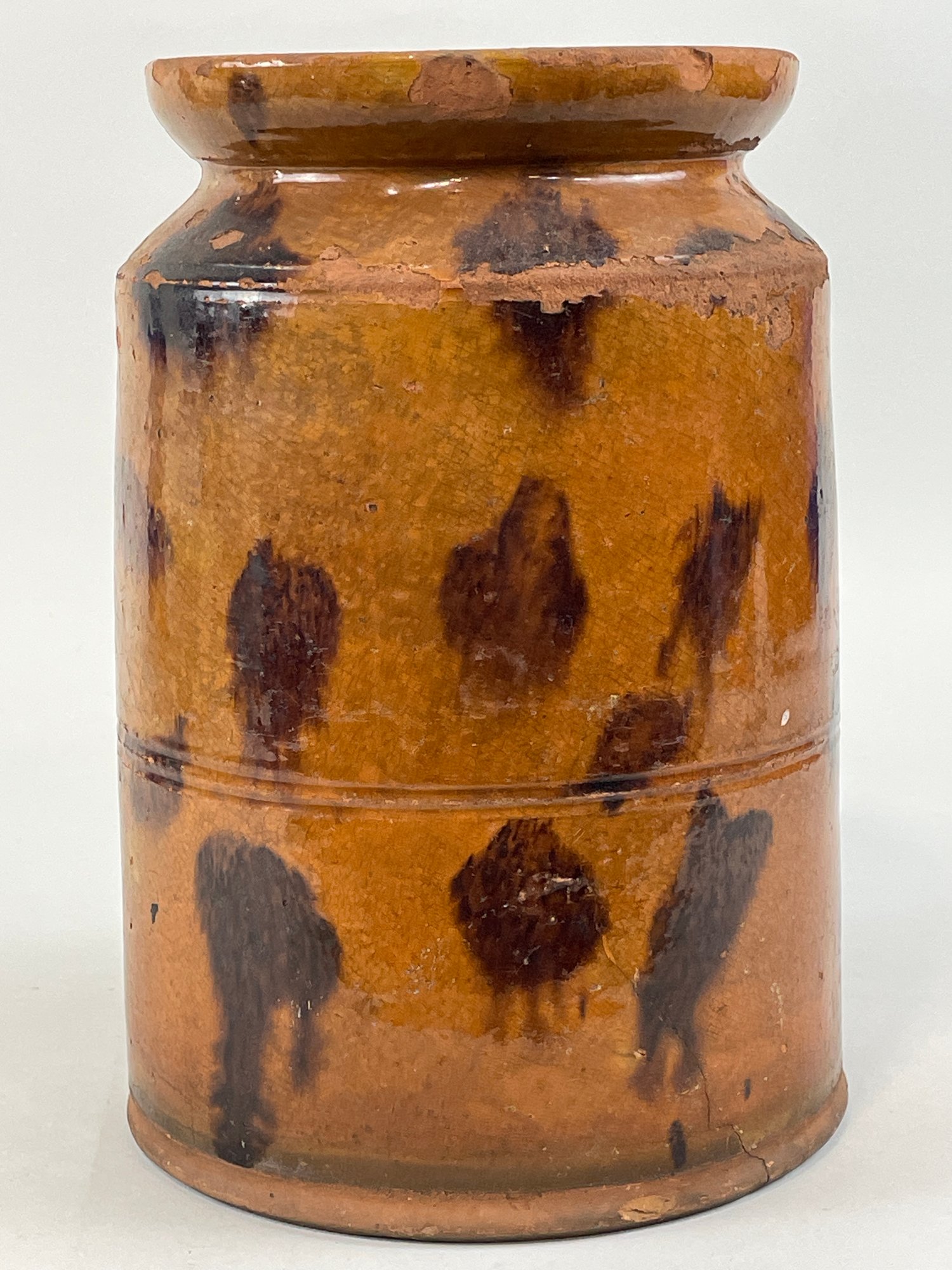 Antique Redware Drip Glaze Pot #89208 | Auctionninja.com