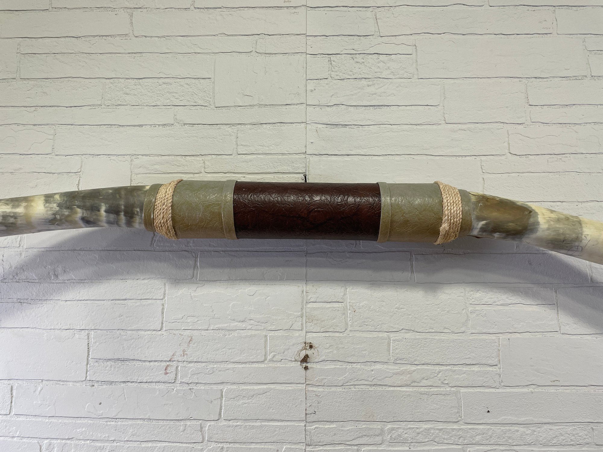 Mounted Texas Longhorn Steer Plaque With Leather And Hide Accents ...