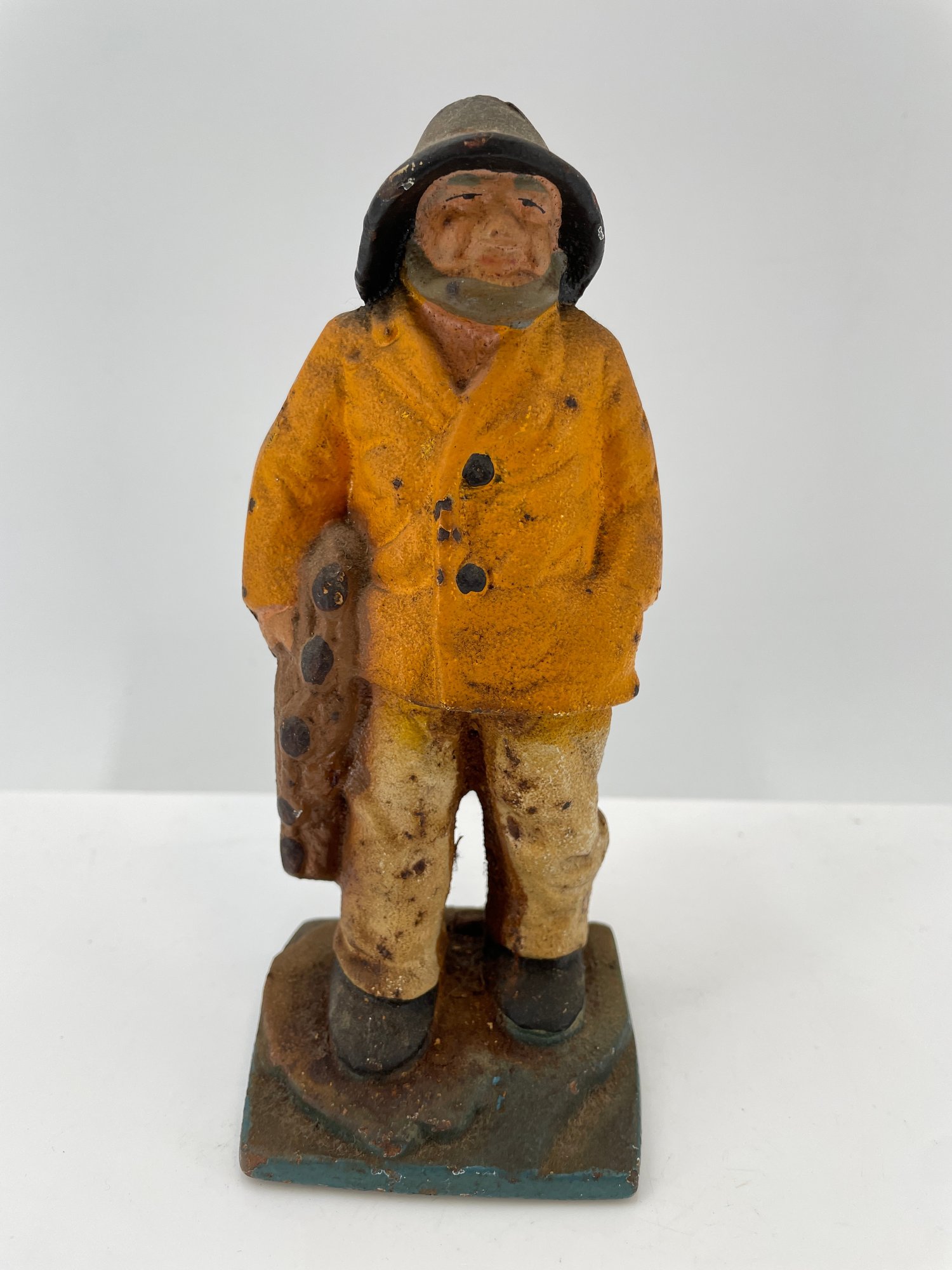 Antique Cast Iron Old Salt Fisherman Statue #148732 | Auctionninja.com