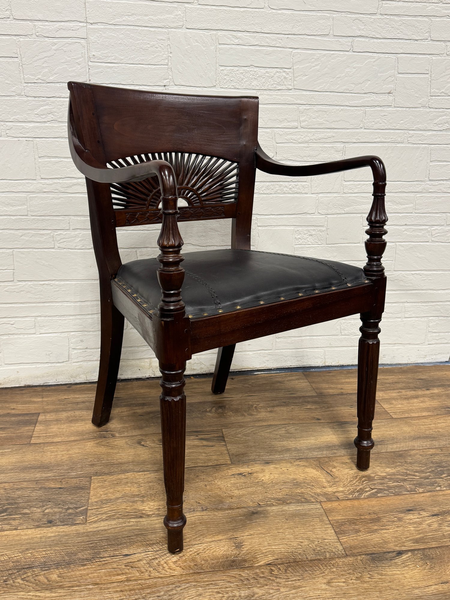 English Anglo-Indian Arm Chair With Sunburst Backrest #121449 ...