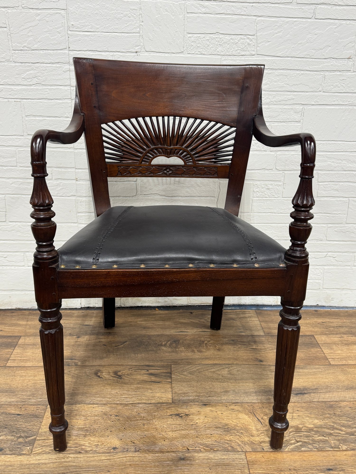 English Anglo-Indian Arm Chair With Sunburst Backrest #121449 ...