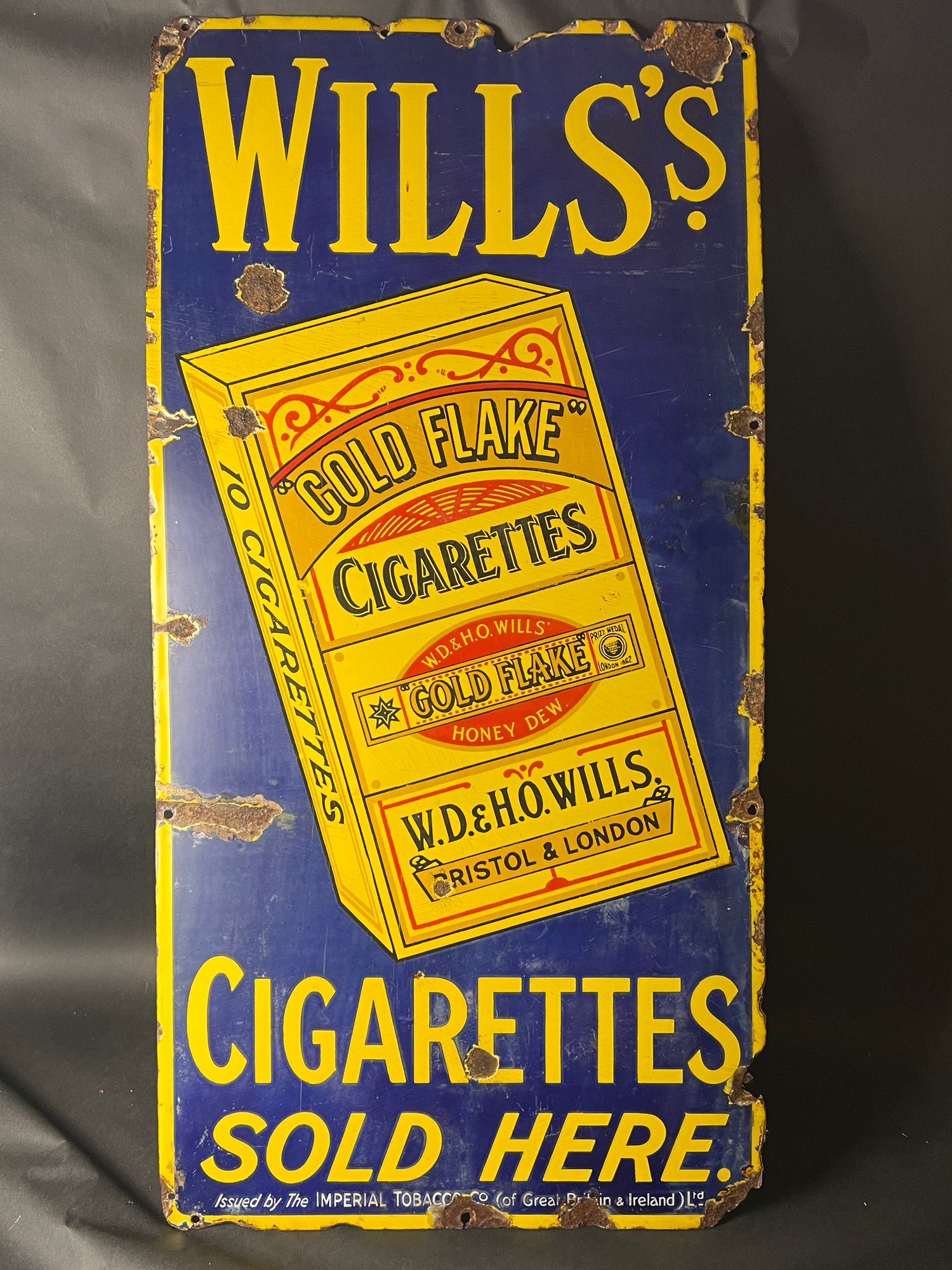 Wills Cigarettes Porcelain Enamel Advertising Sign 36 X 18 #113196 ...