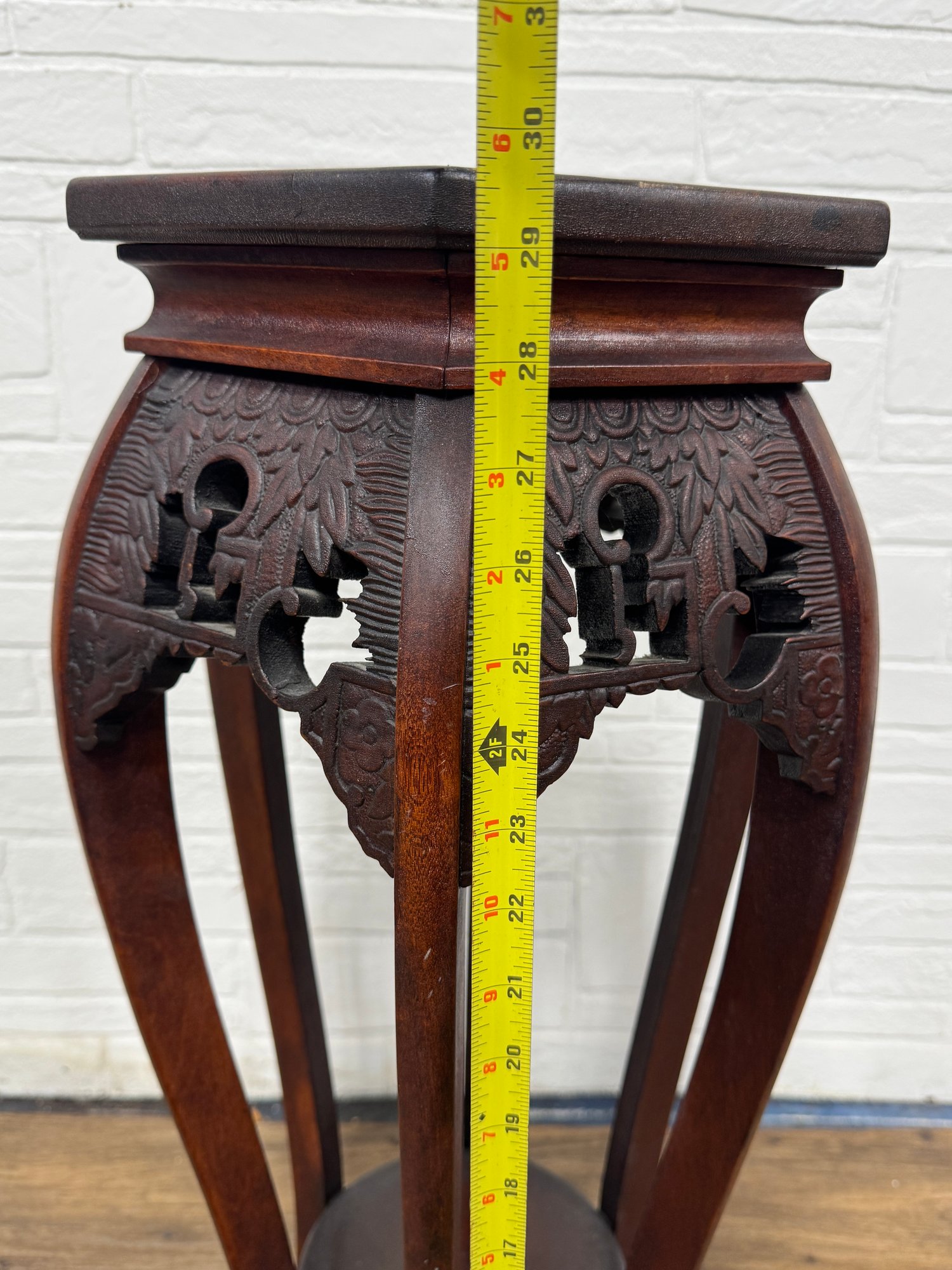 Asian Carved Plant Stand Table #121450 | Auctionninja.com