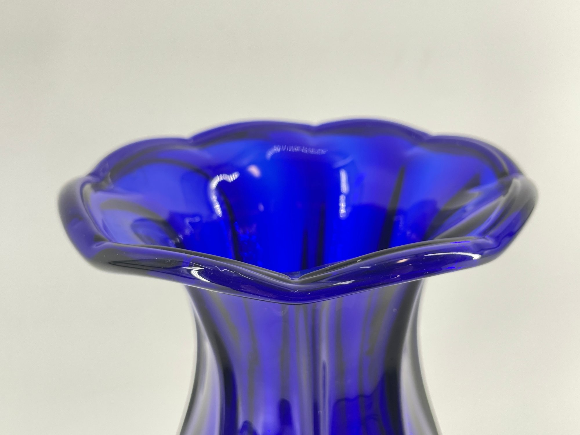 Vintage Cobalt Blue Glass Celery Vase #165236 | Auctionninja.com
