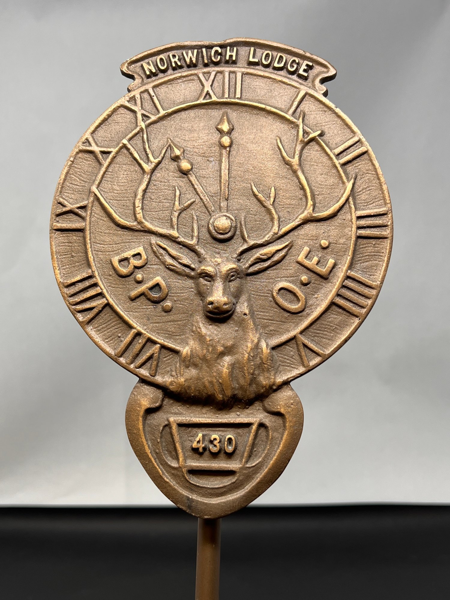 Vintage Balch Bros & West Co B. P. O. Elks Lodge Cast Bronze Grave ...