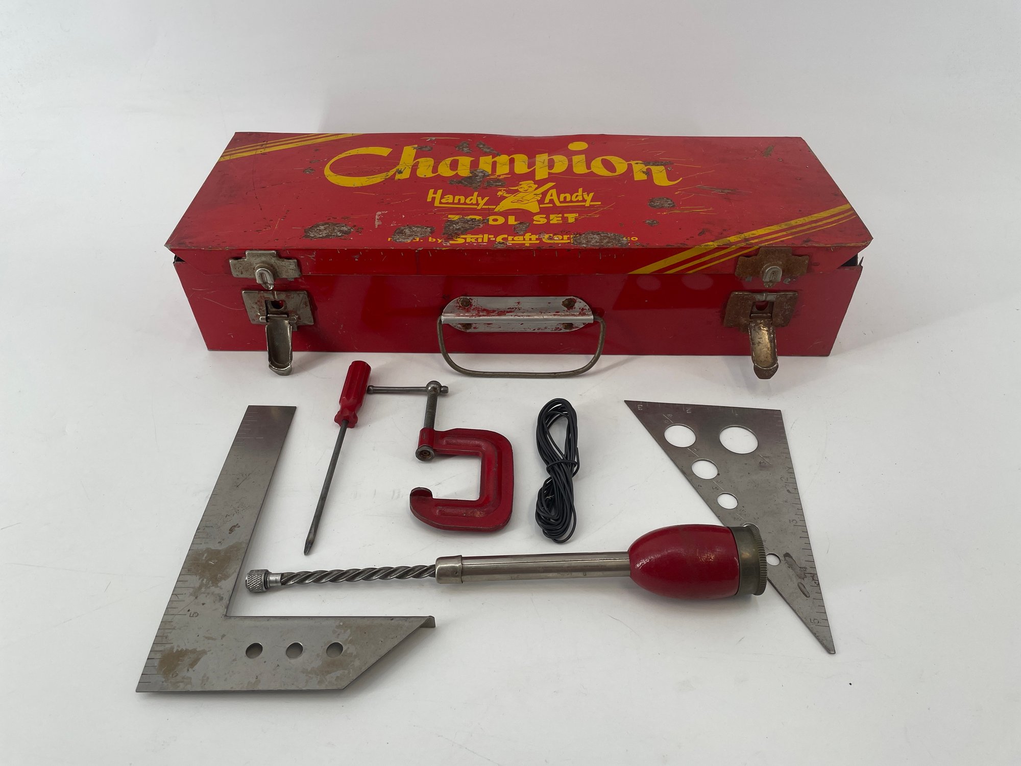 Vintage Champion Handy Andy Metal Tool Box With Tools #142759 ...