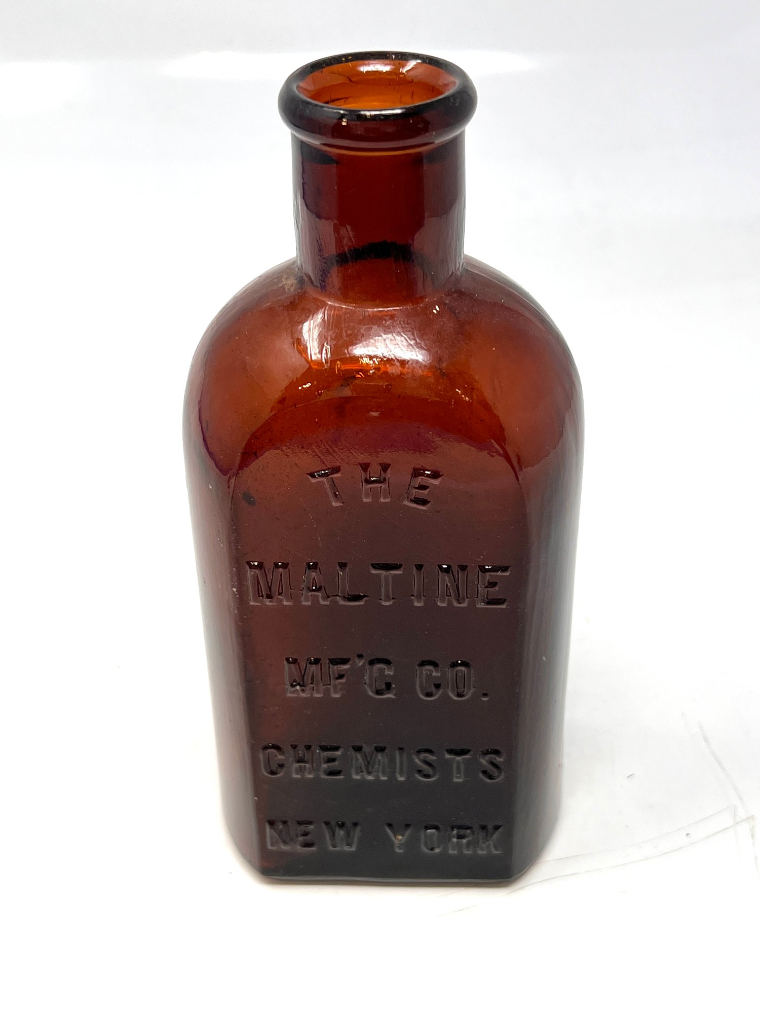 The Maltine Mfg Co Chemists NY Amber Glass Medicine Cures Bottle 1900 ...