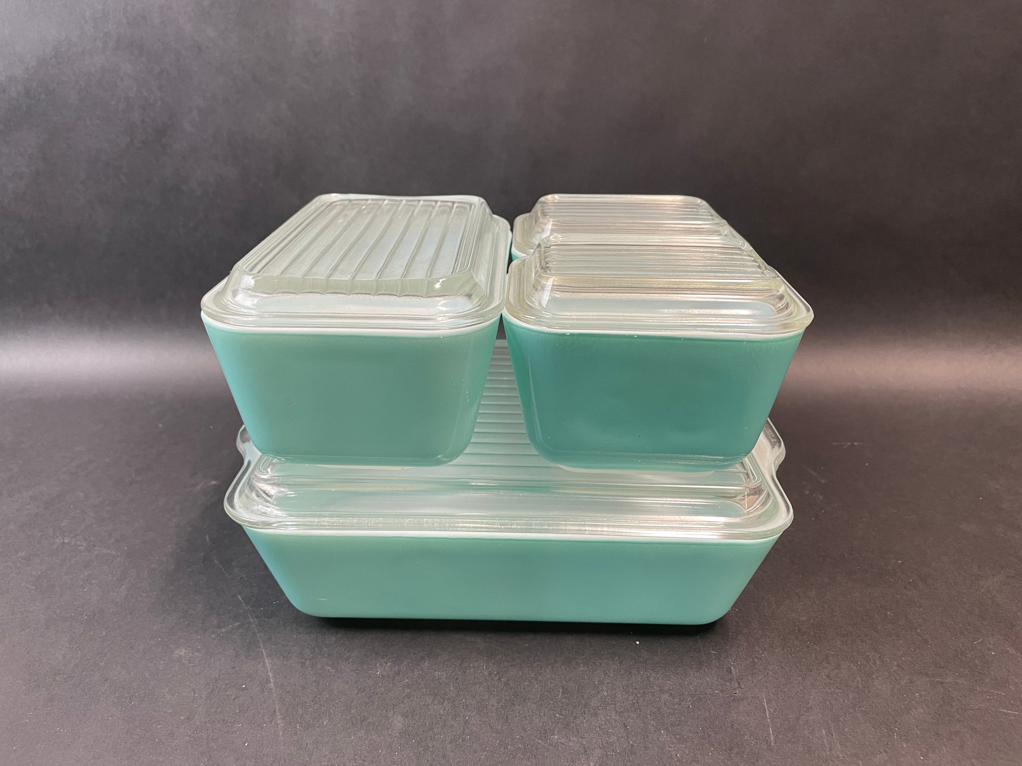 Pyrex Turquoise Robins Egg Blue Refrigerator Dish Set With Lids #110355 ...