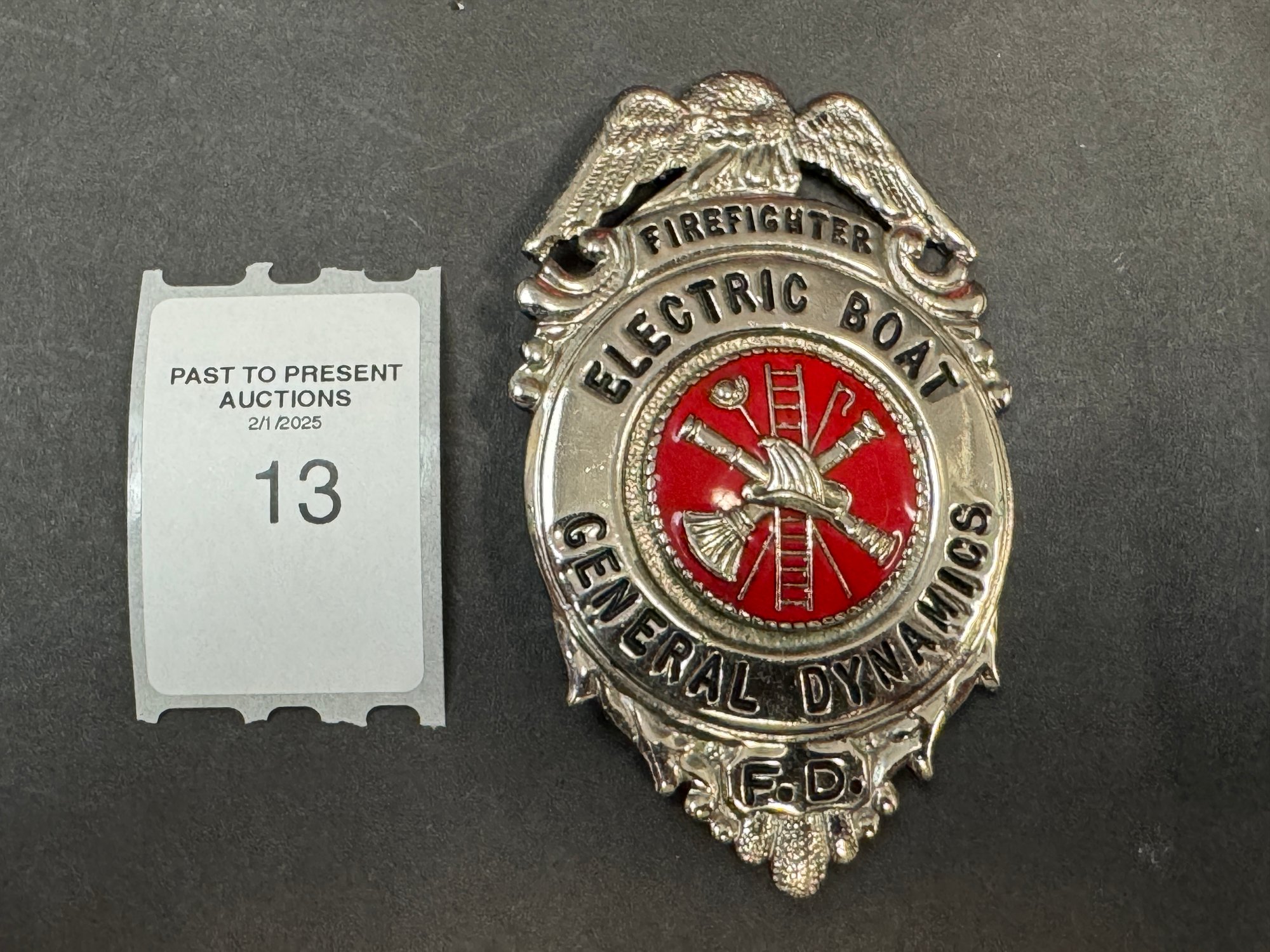 Vintage Electric Boat General Dynamics Fire Dept. Badge (13) #124399 ...