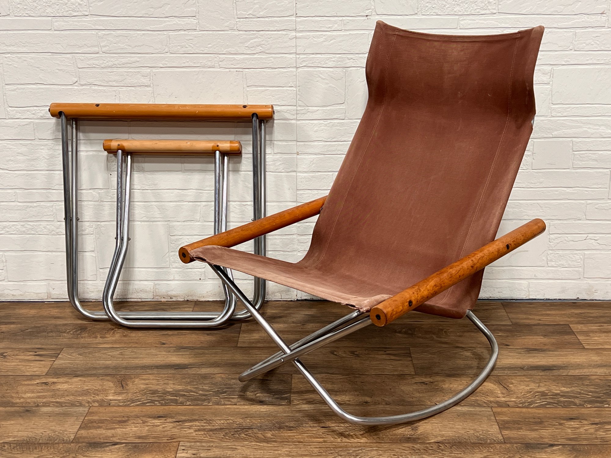 Takeski NII "NY" Canvas Foling Chair With Extra Frames Ottoman And ...