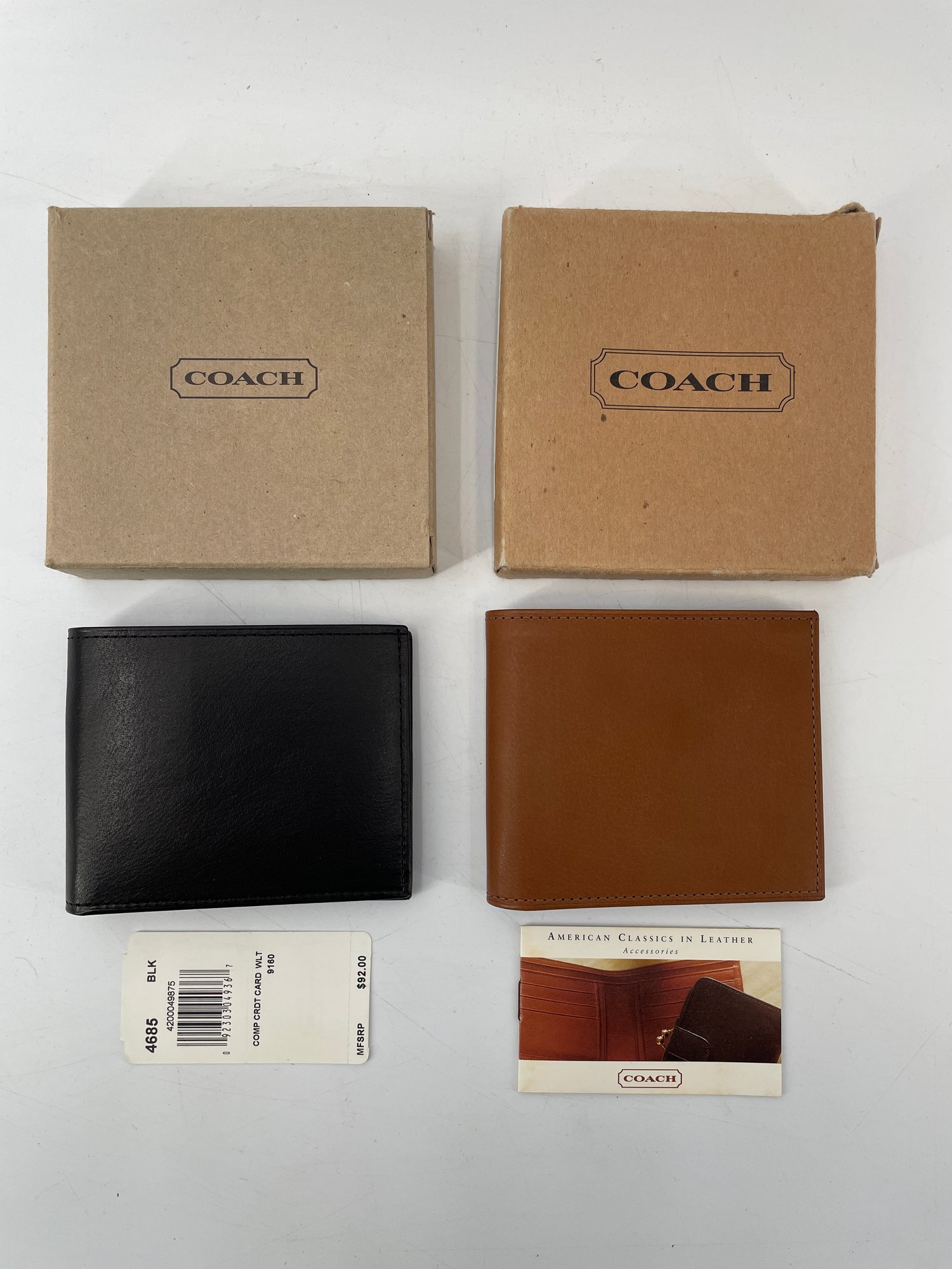 Pair Of NOS Coach Leather Wallets W/ Boxes Very Nice #132445 ...