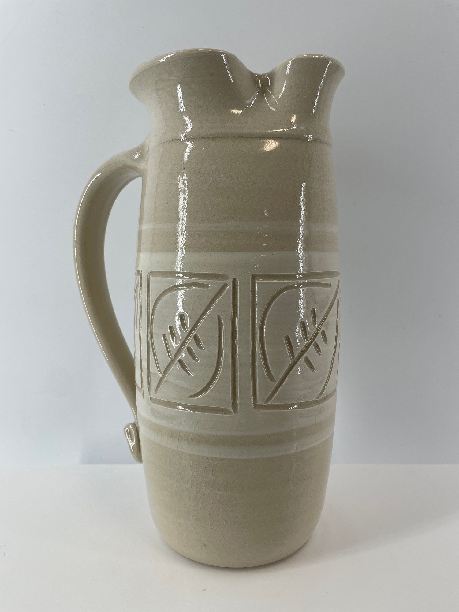 Handmade Stoneware Ceramic Pitcher #152530 | Auctionninja.com