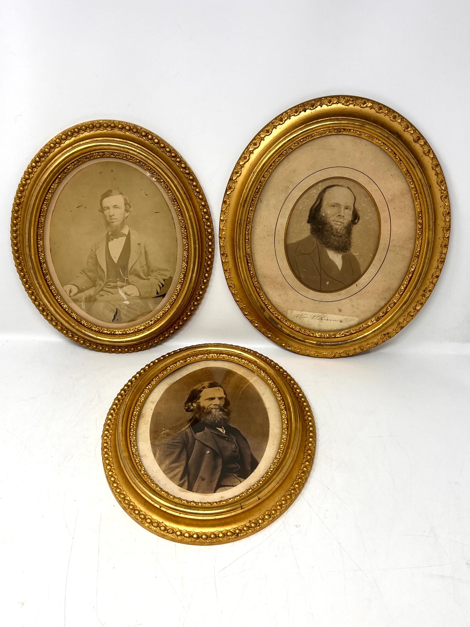 Group Of Three Portraits In Early Lemon Frames #115848 | Auctionninja.com
