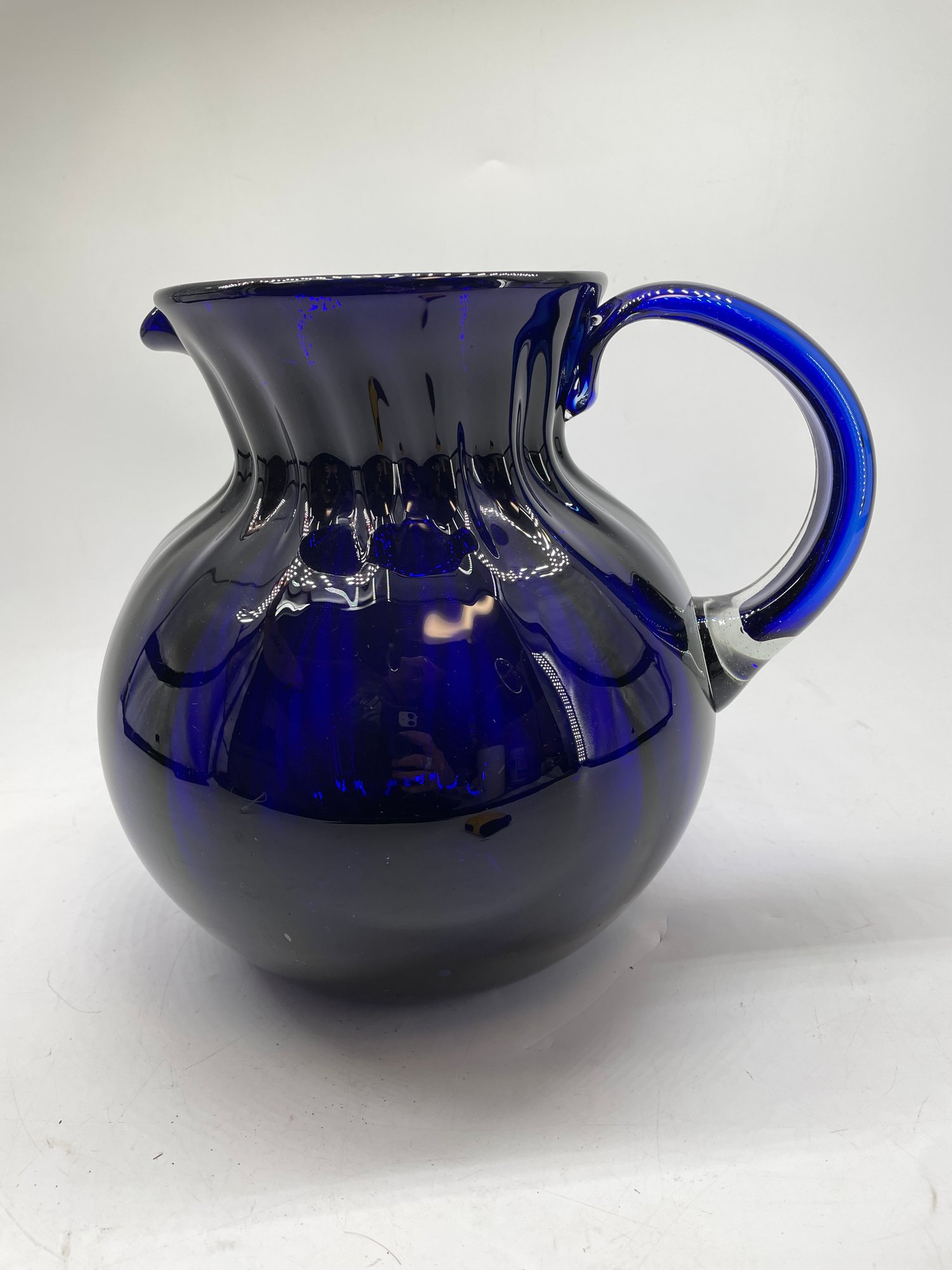 Vintage Cobalt Blue Glass Pitcher #145849 | Auctionninja.com