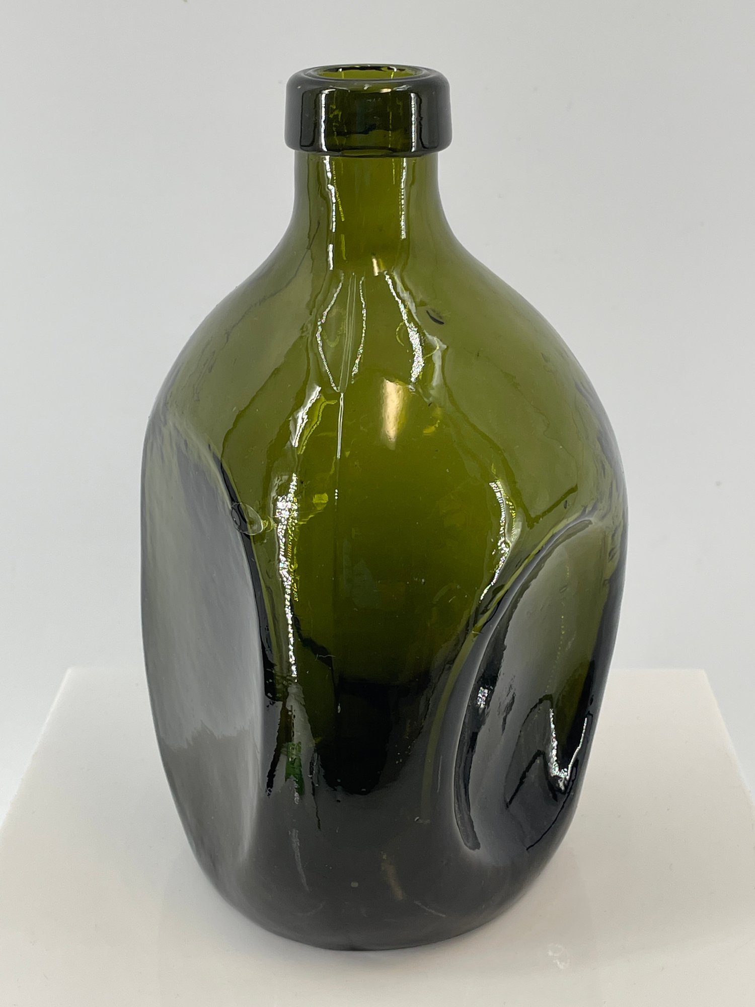 Antique Blown Glass Bottle With Dimples #161854 | Auctionninja.com