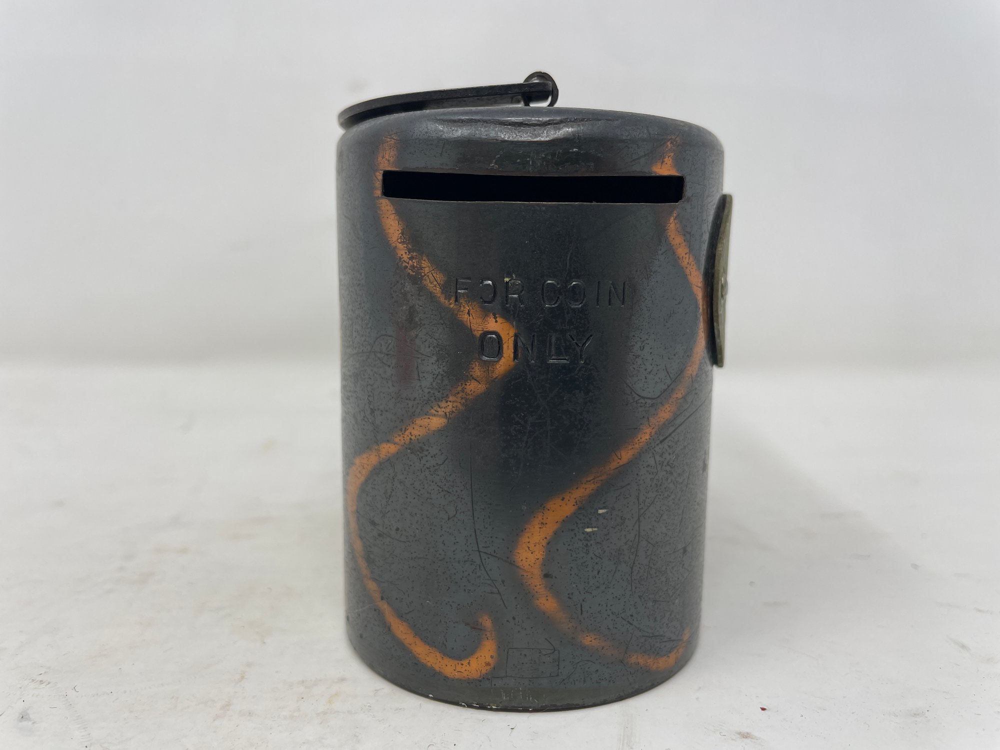 Antique Japanned Copper Flash Savings Bank With Advertising #112842 ...
