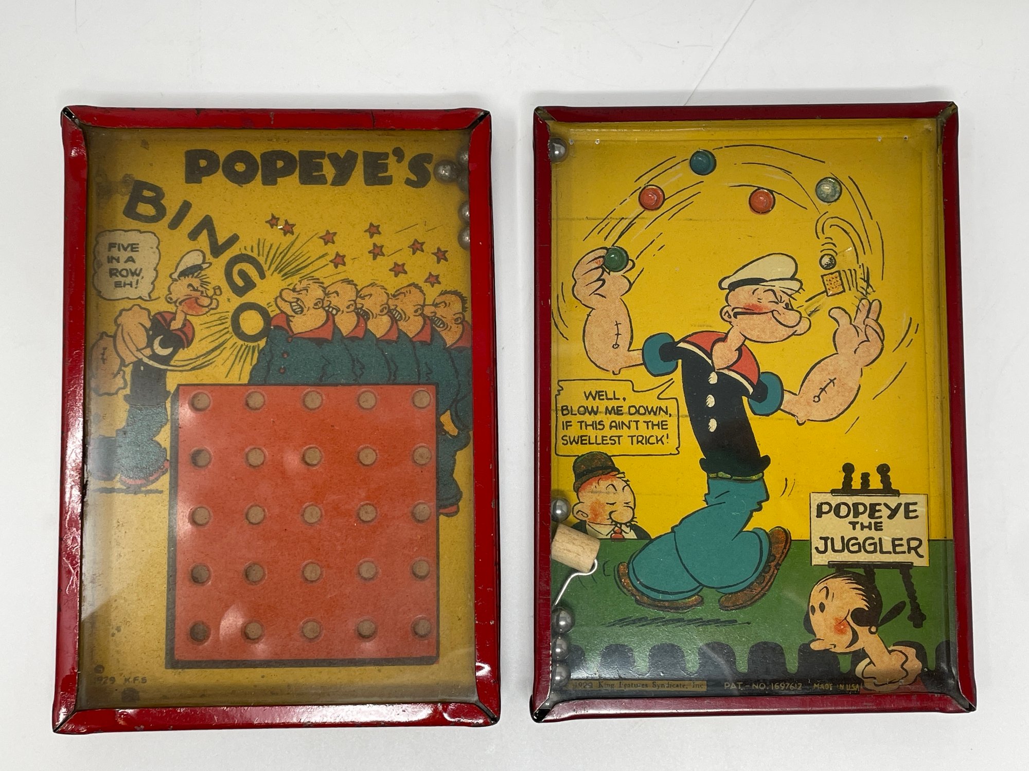 Pair Of Vintage Popeye Dexterity Games 1920-1930 #115219 | Auctionninja.com