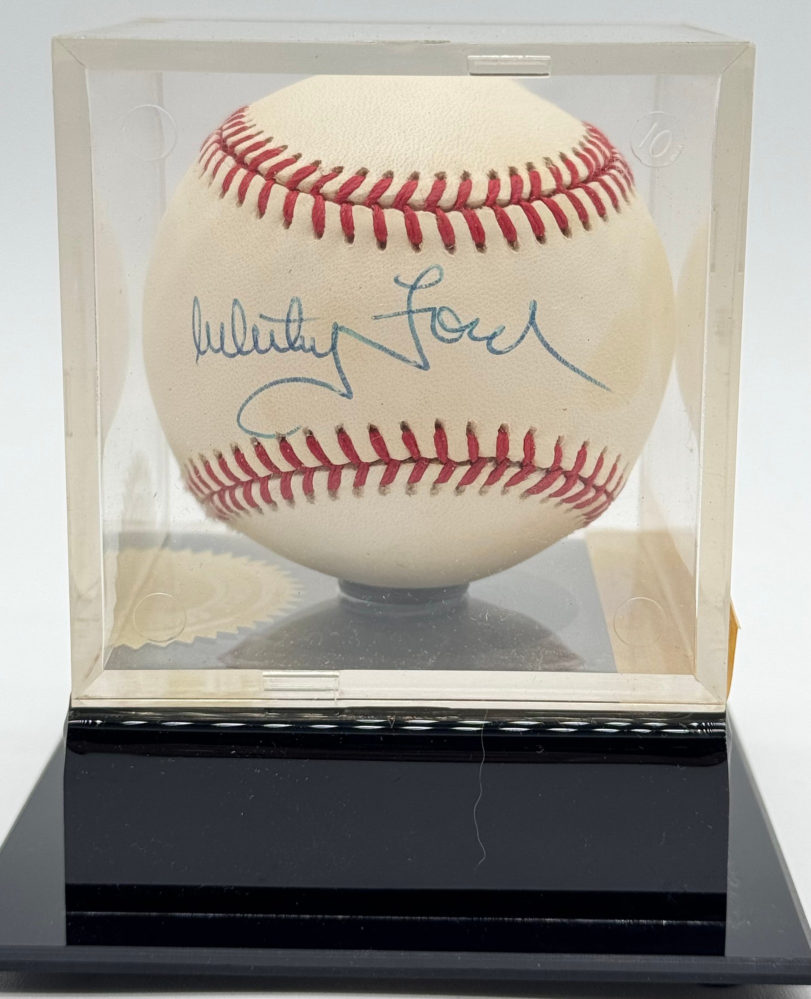 Whitey Ford Signed Baseball In Cube #1083 | Auctionninja.com