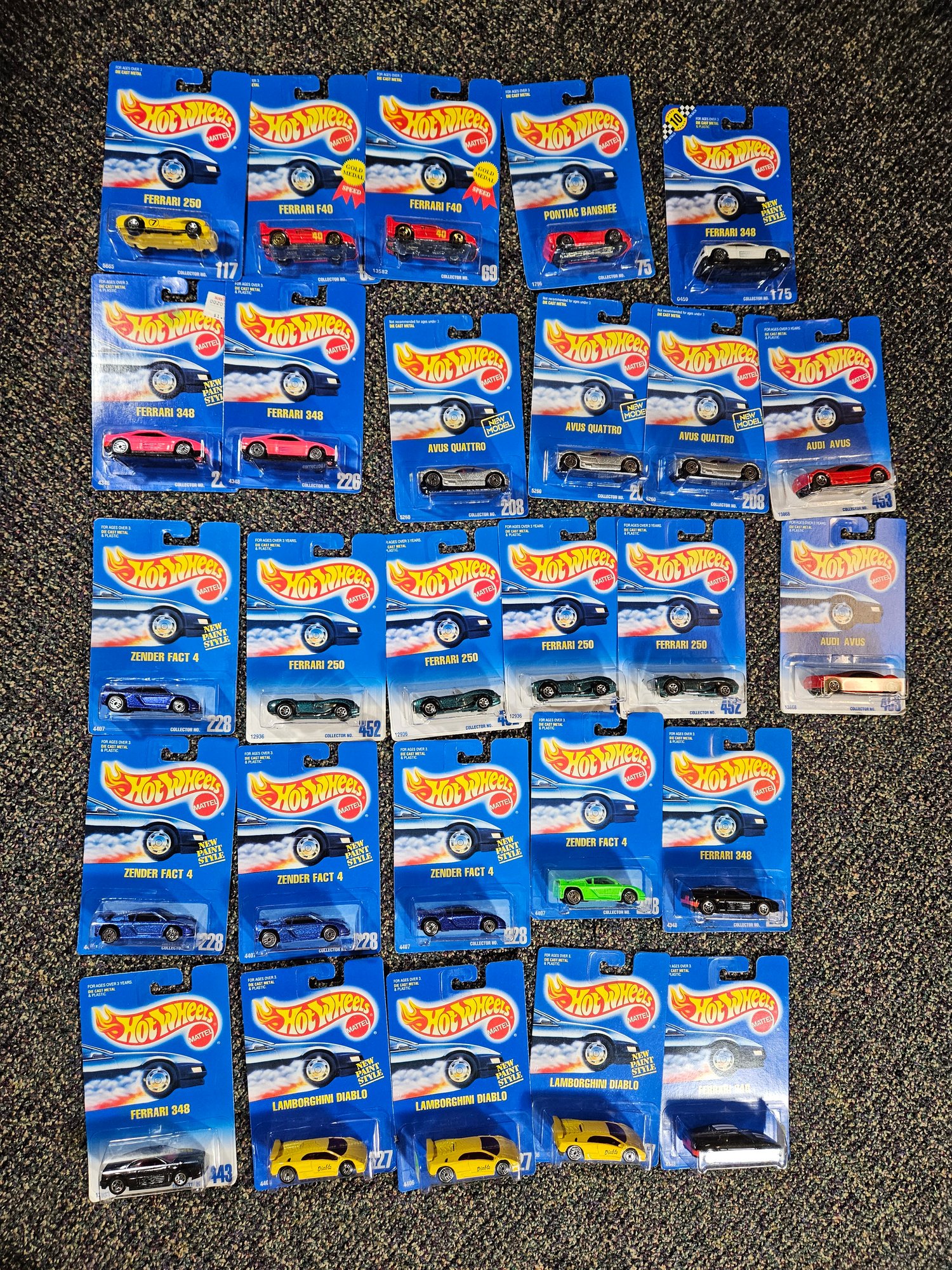 P10 Hot Wheels 1990-91 Super Cars Theme Lot #3 NIP - 27 Cars #4882 ...