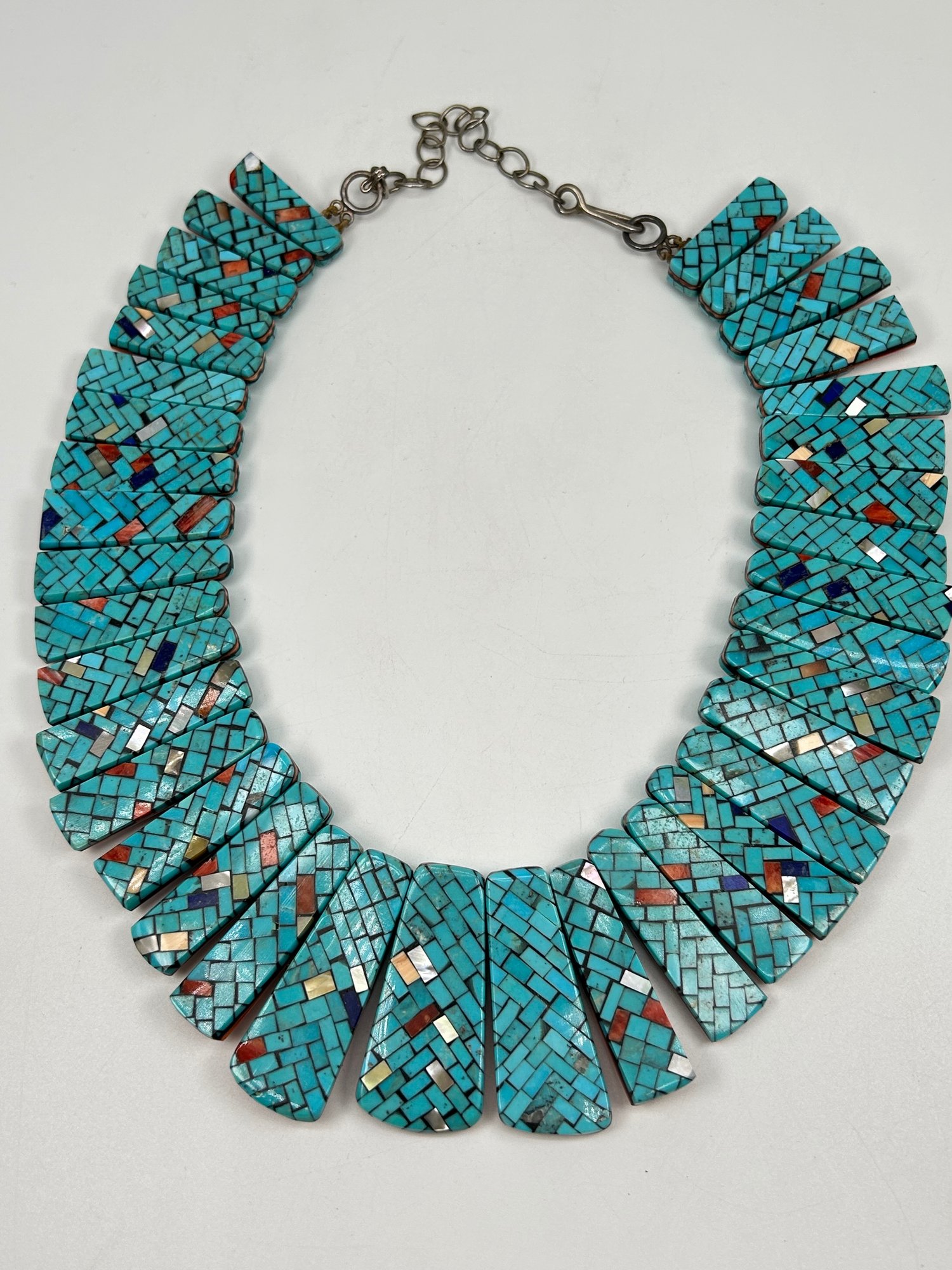 A15 Vintage Native American Mosaic Stone On Shell/ Charlene & Frank ...