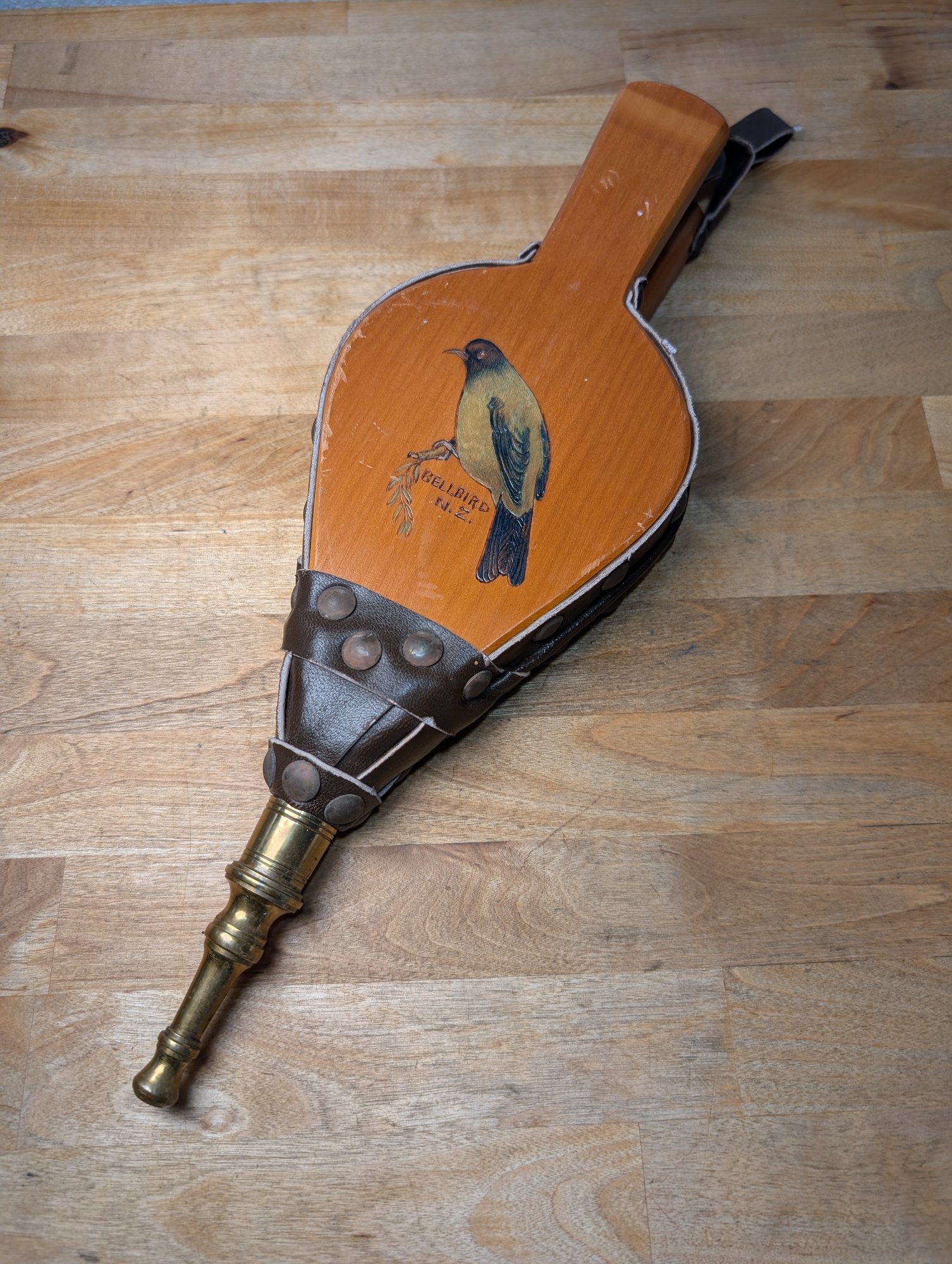 Vintage Wood & Leather Fireplace BELLOWS #4186 | Auctionninja.com