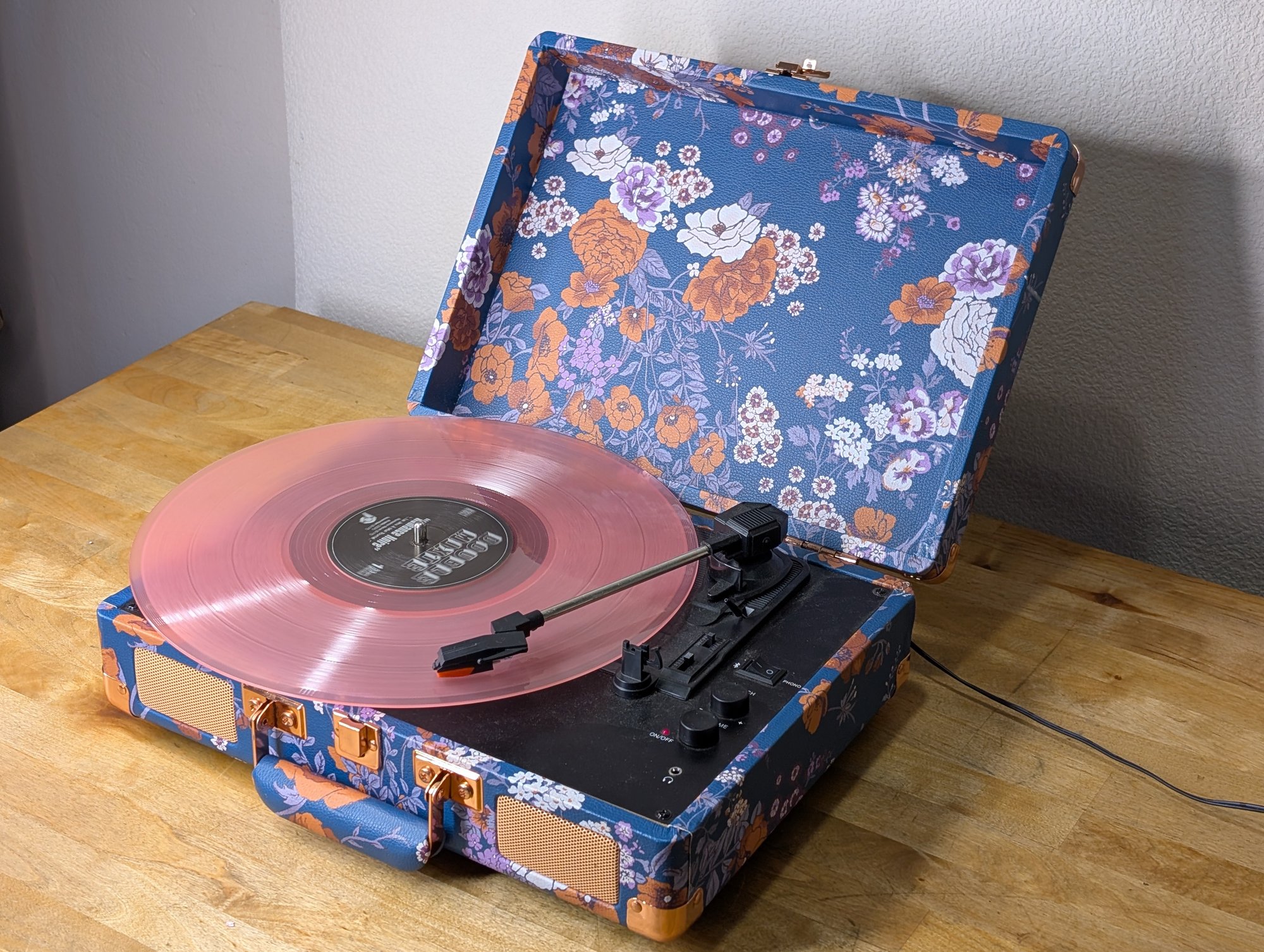 Crosley UO Exclusive Folk Poppy Cruiser Bluetooth Record Player - Fully ...