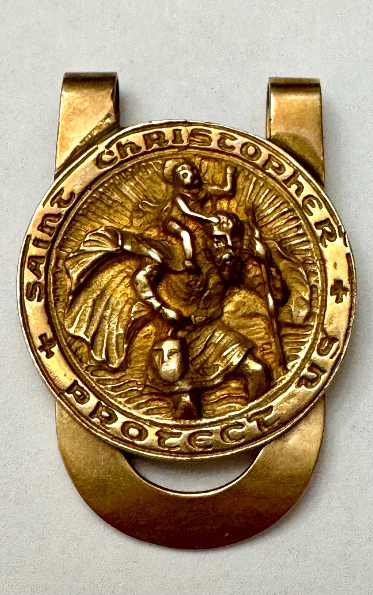 14kt Gold Antique St. Christopher Money Clip #3154 | Auctionninja.com