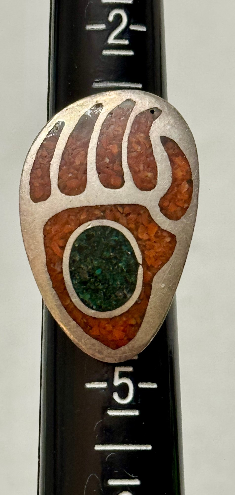 Sterling Silver Signed Native American Turquoise And Coral Chip Ring ...