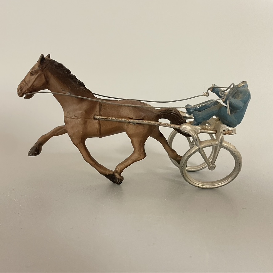 Antique/vintage Plastic Headless Jockey Horseman Brown Horse Figurine ...