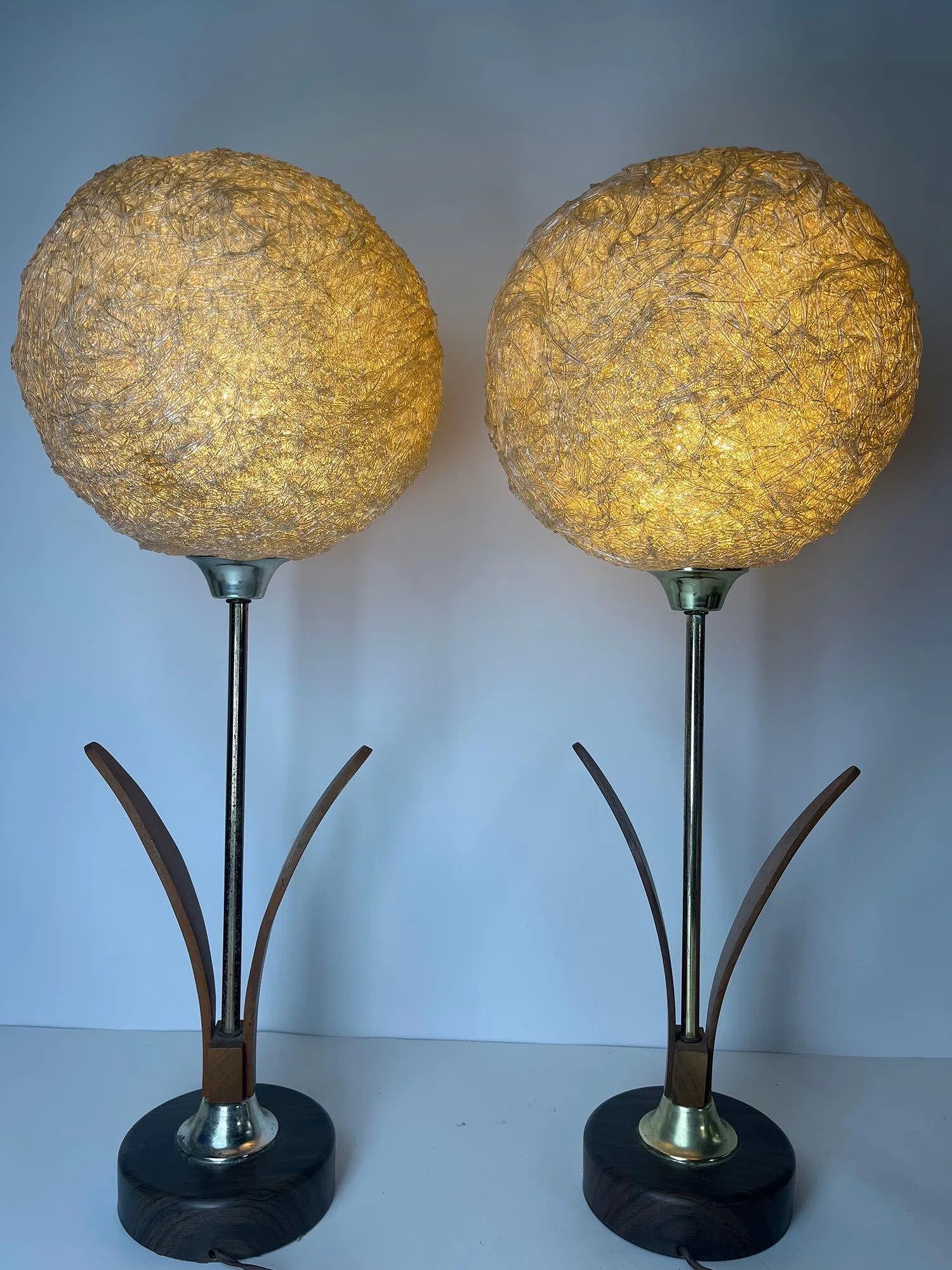 PAIR OF SENSATIONAL MID CENTURY MODERN SPAGHETTI TABLE LAMPS #2983 ...