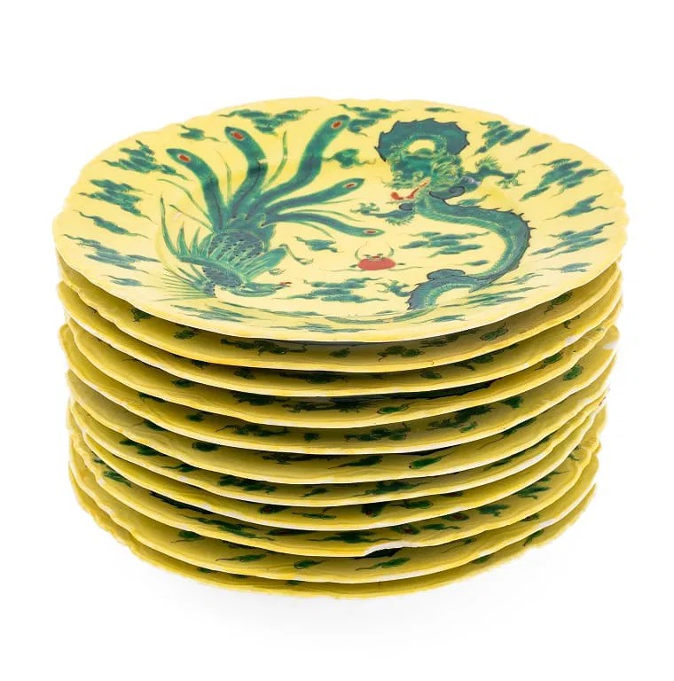 11 BEAUTIFUL ANTIQUE CHINESE PORCELAIN DRAGON PLATES #3036 ...