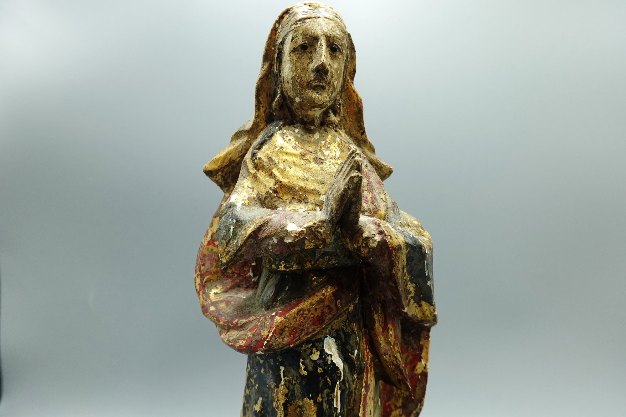 ANTIQUE EARLY RUSSIAN ICON MADONNA STATUE SCULPTURE #2380 ...