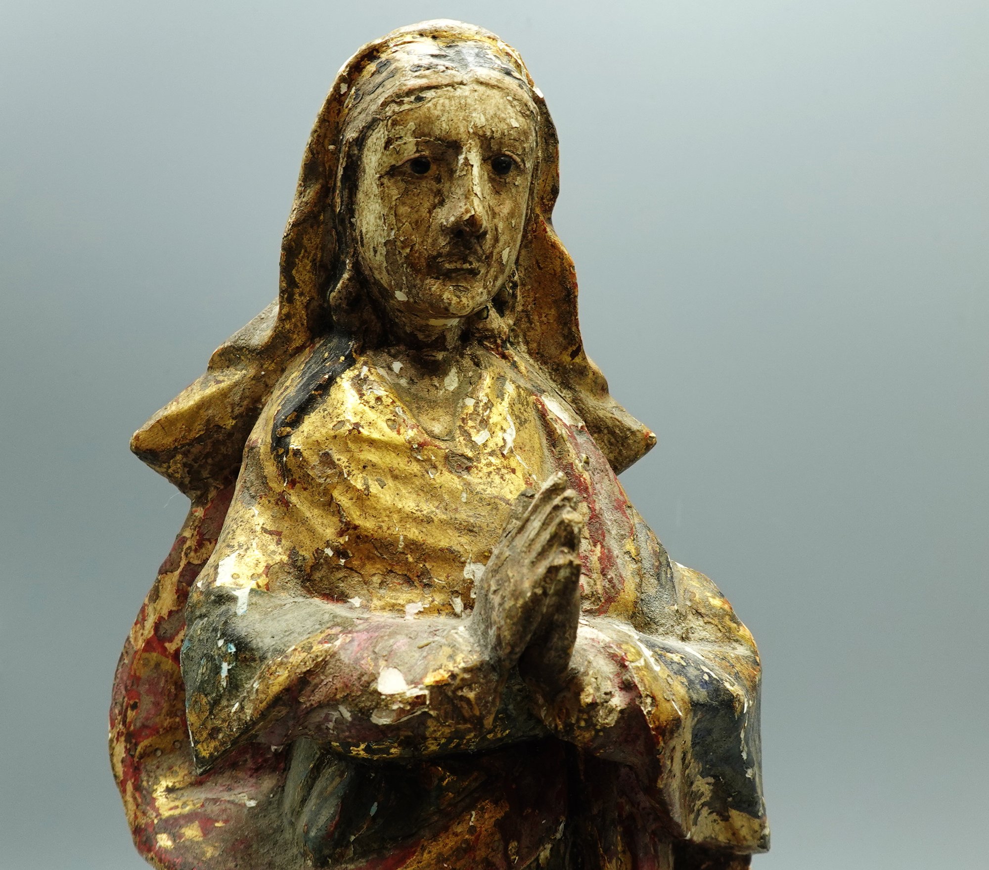 ANTIQUE EARLY RUSSIAN ICON MADONNA STATUE SCULPTURE #2380 ...