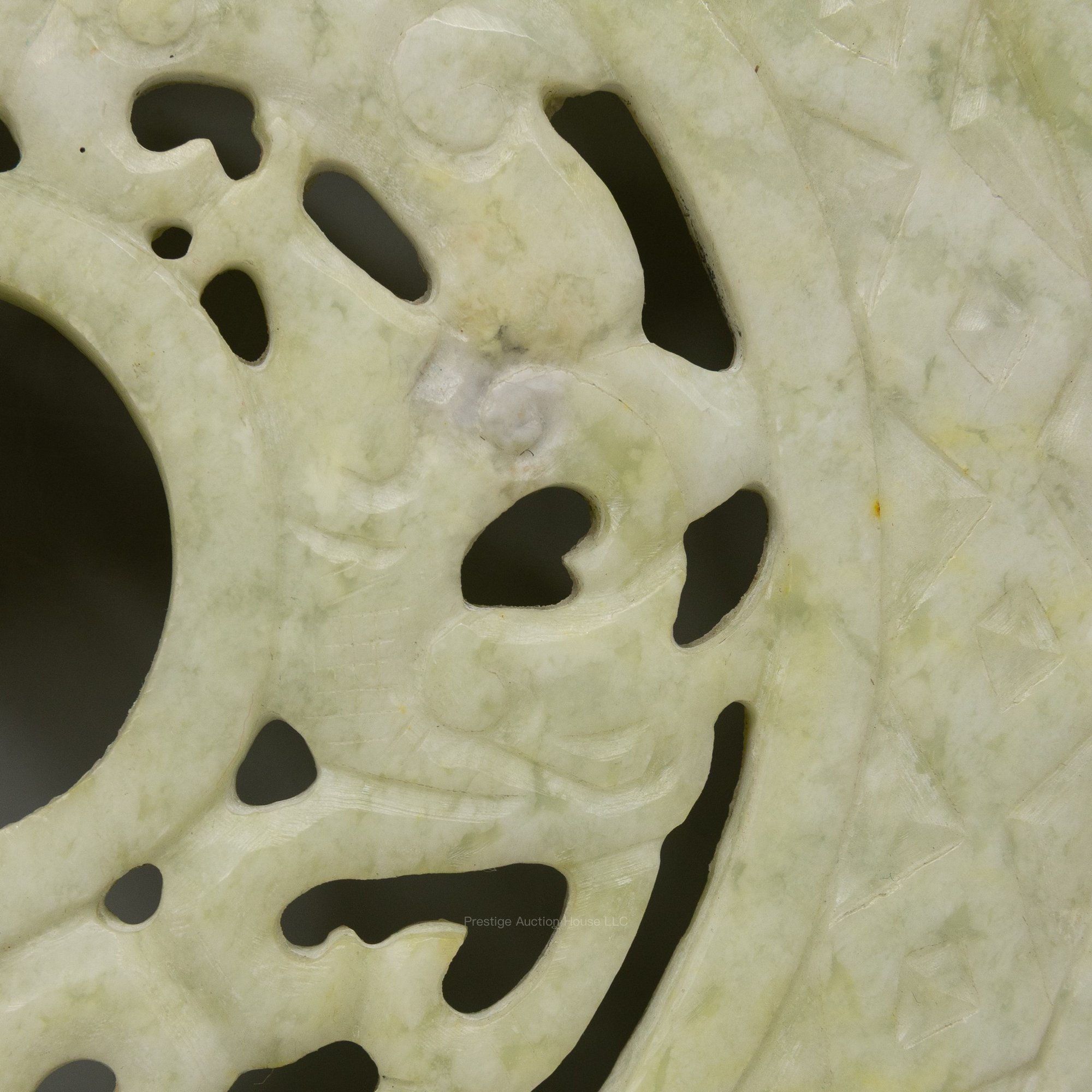 VERY LARGE CHINESE RETICULATED DRAGON JADE BI ROUNDEL DISC #4060 ...